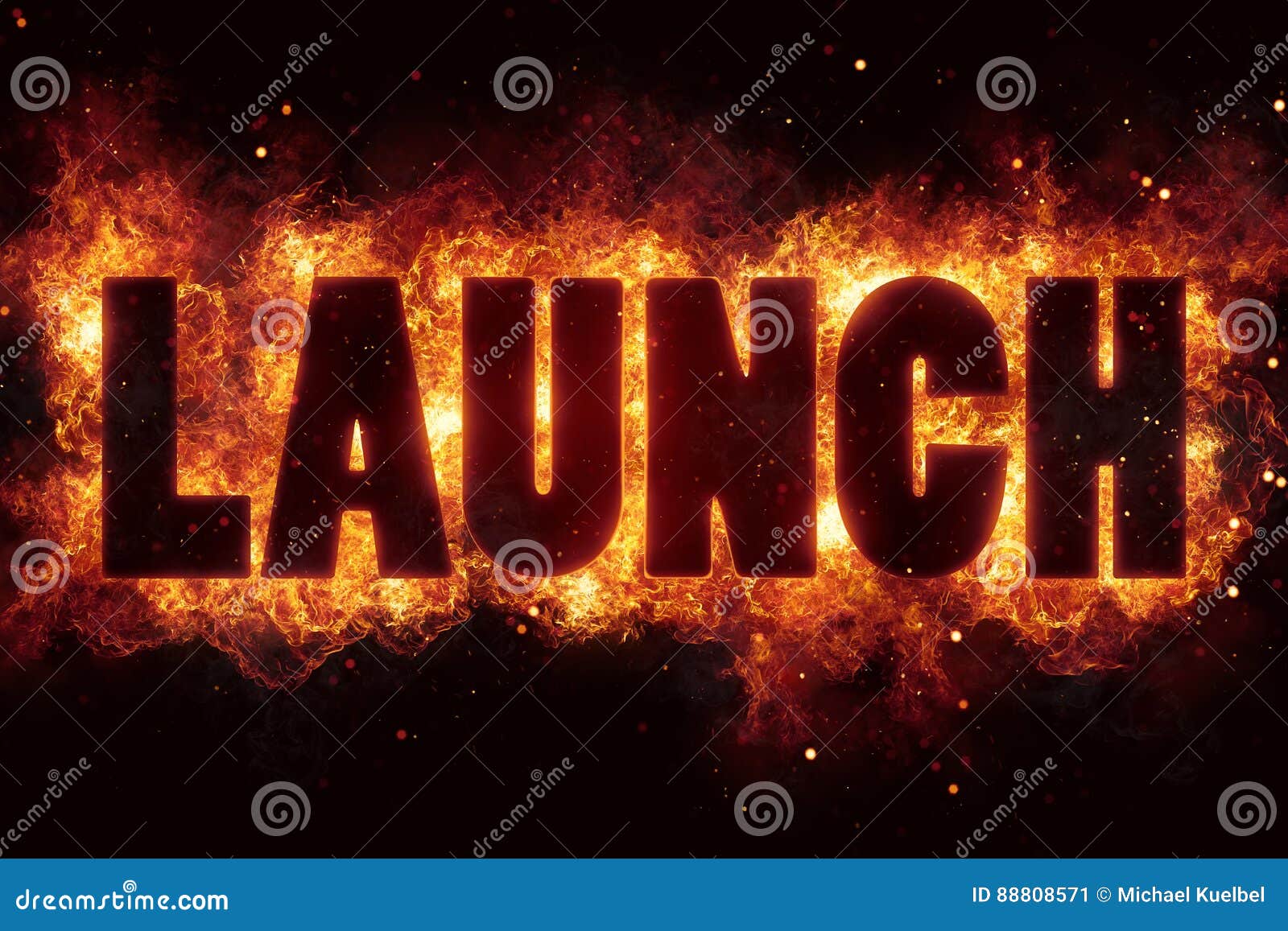 Rocket Launch Fire Flame Flames Burn Explode Text Stock Illustration ...