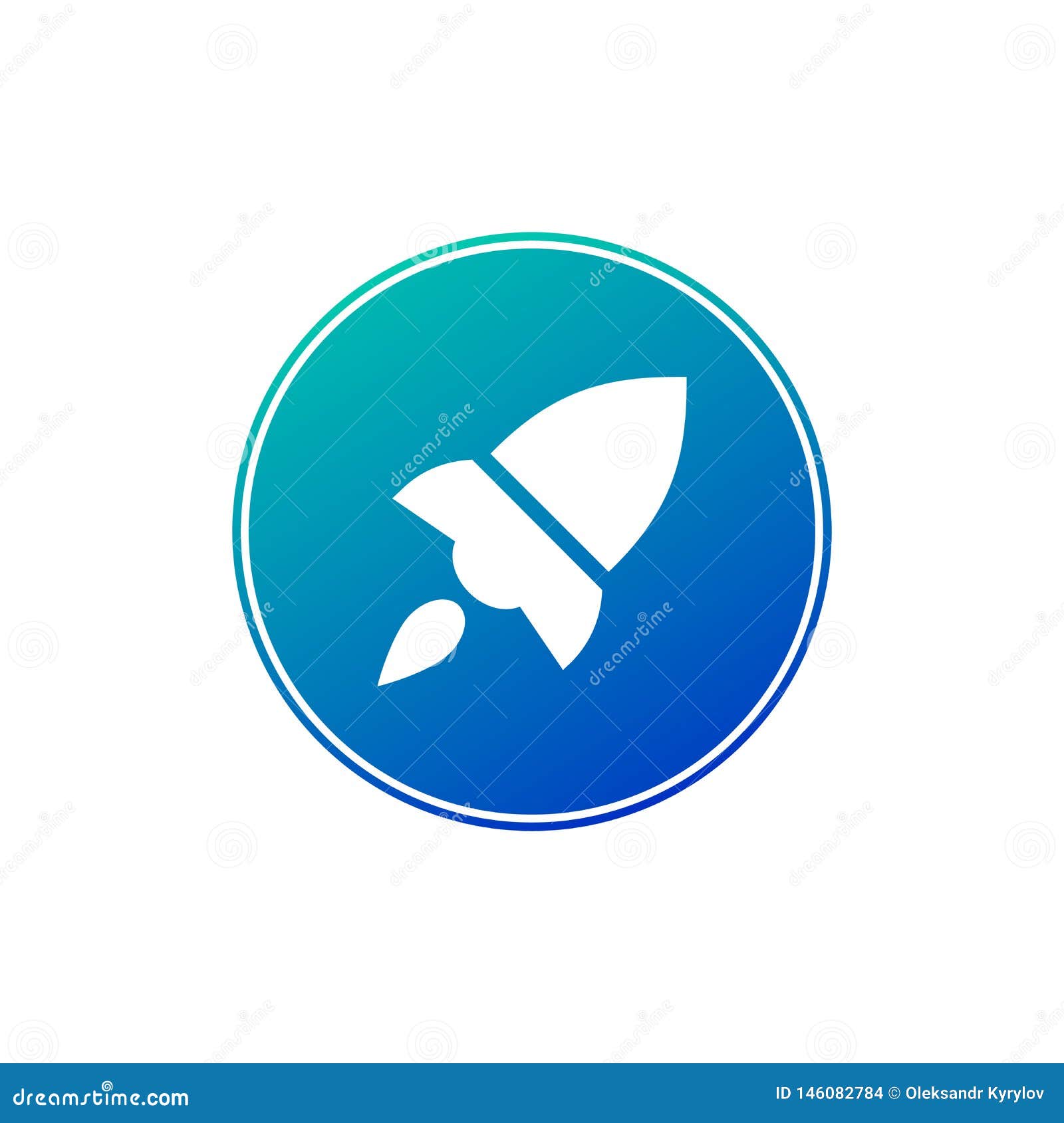 Rocket Launch Future Startup Icon in Circle. Vector Illustration Style ...
