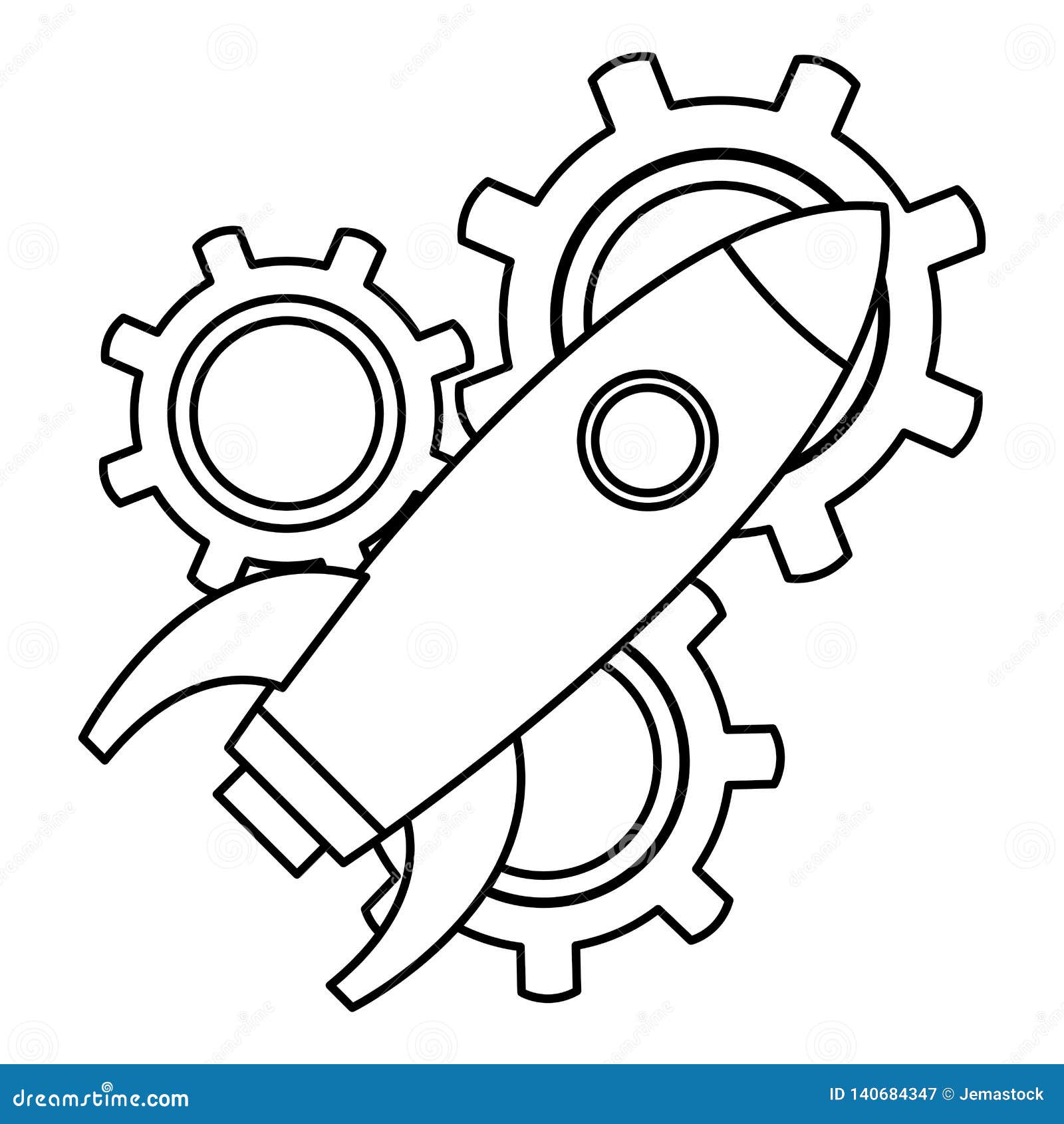 Rocket launch gear stock vector. Illustration of space - 140684347