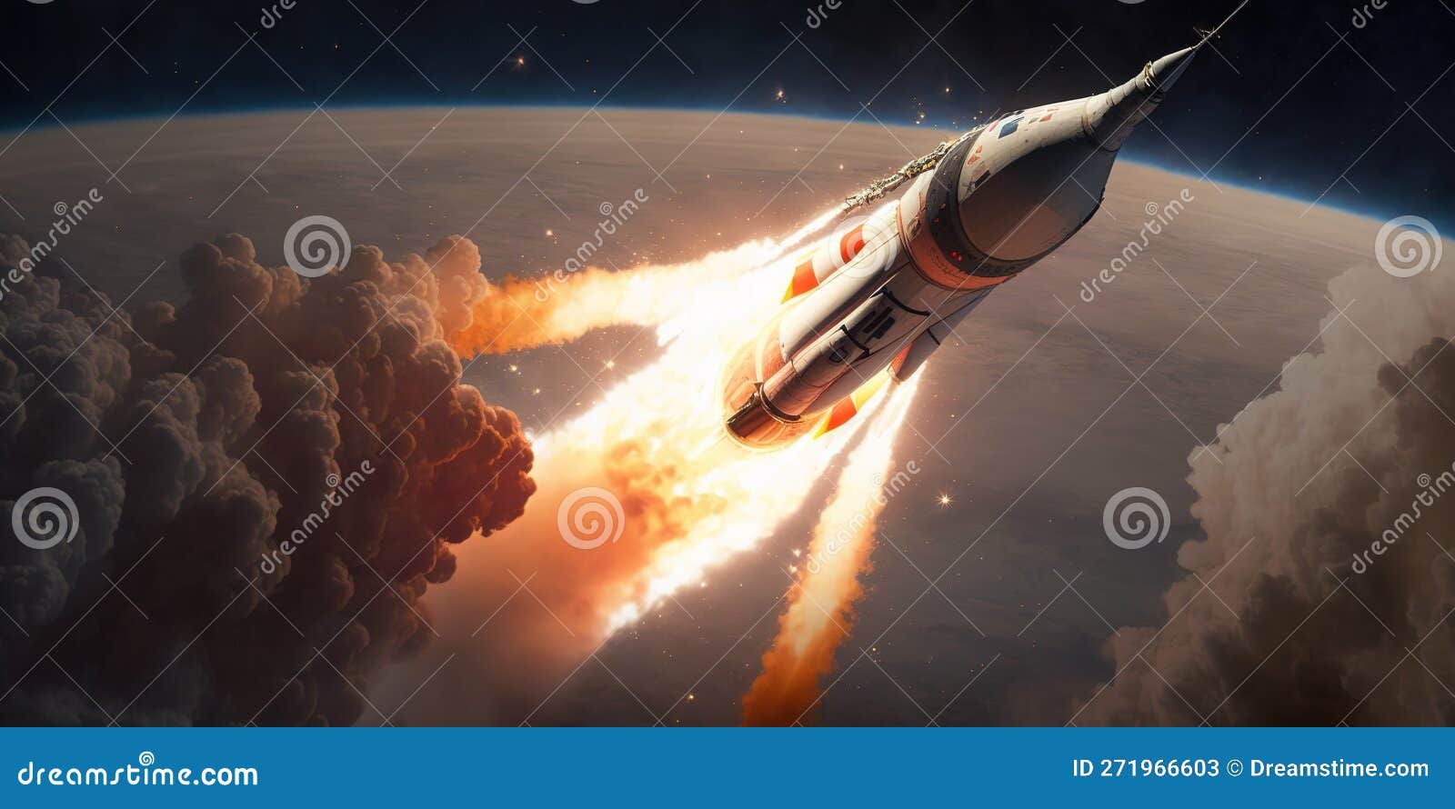 Rocket launch stock image. Image of science, planet - 271966603