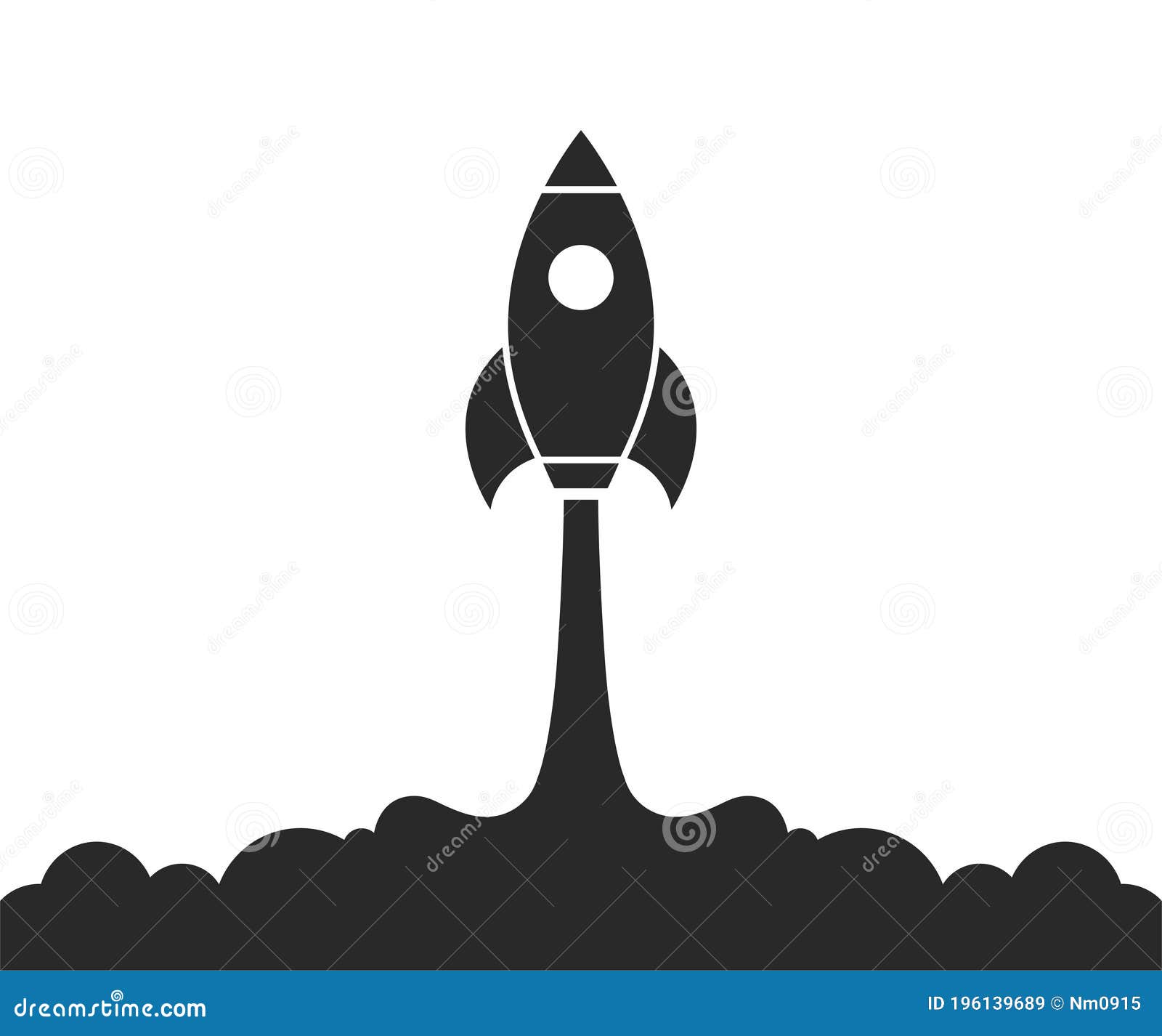 Rocket Launch Icon. Beginning and Business Startup Symbol Stock Vector ...