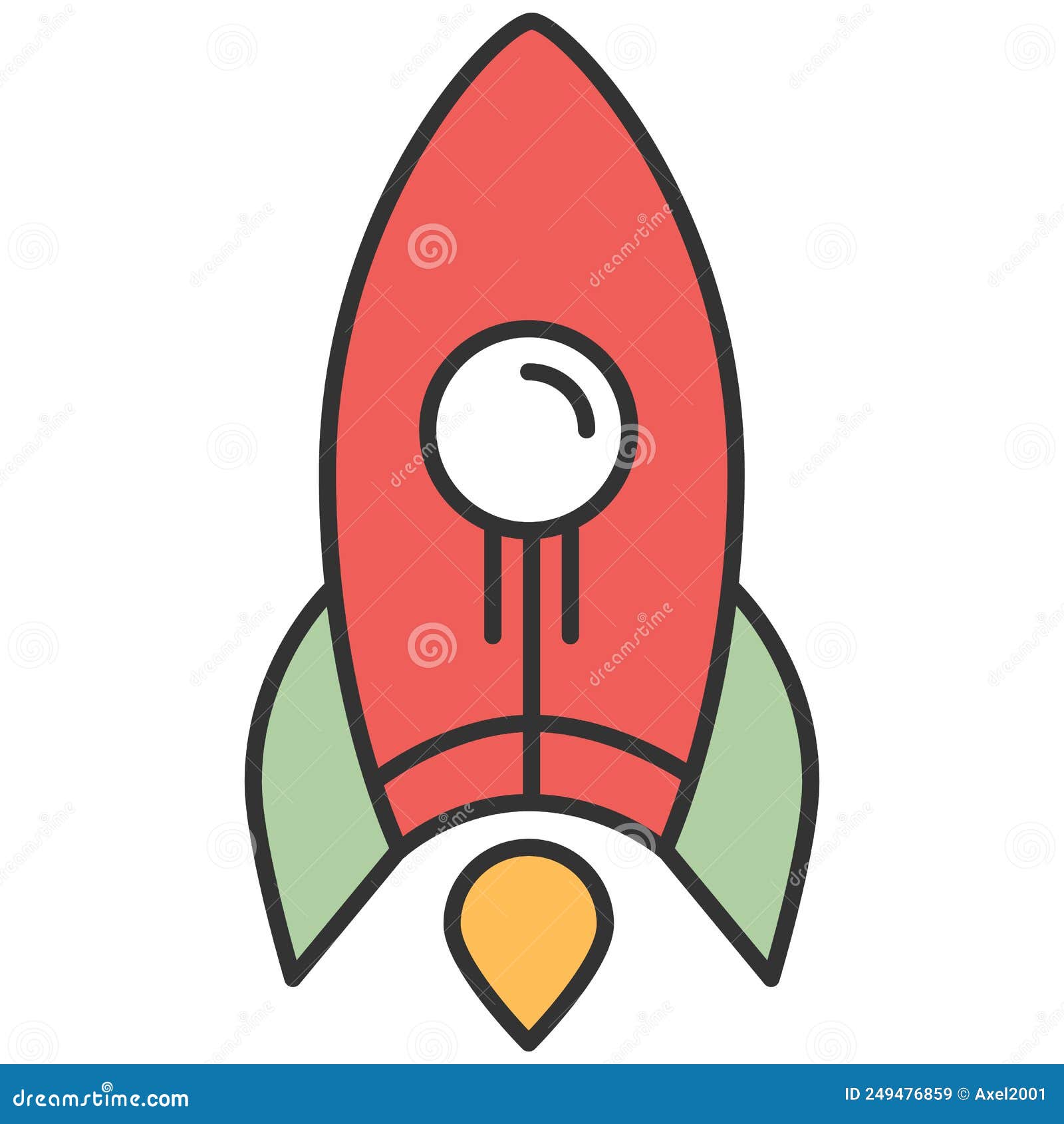 Rocket Launch Icon Business or Campaign Startup Vector Stock ...