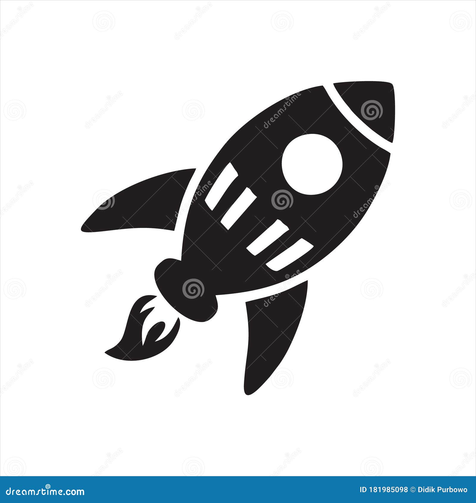 Rocket Launch Icon in Trendy Design Style. Stock Vector - Illustration ...