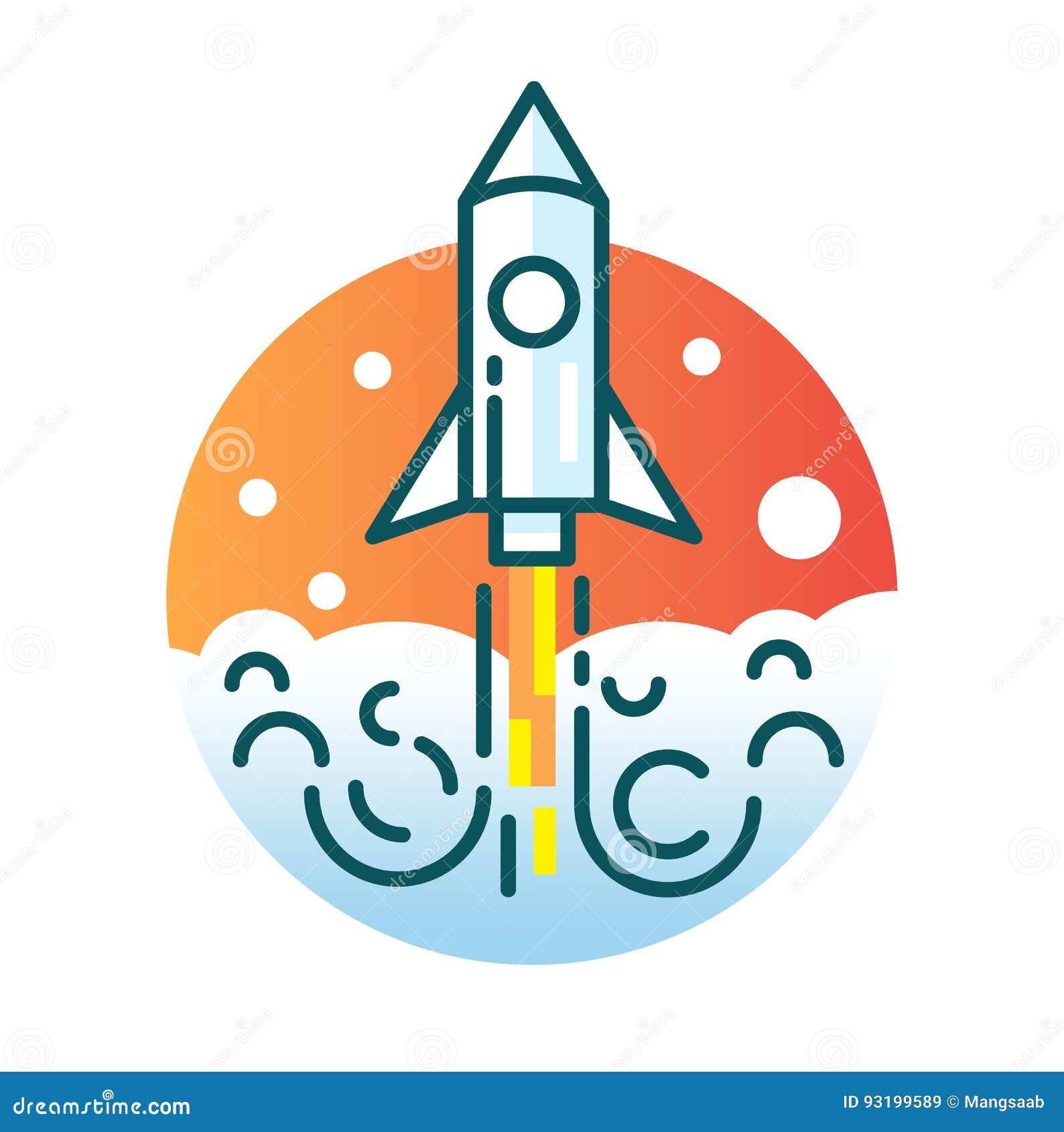Rocket Launch Icon. Start Up Concept. Stock Vector - Illustration of ...