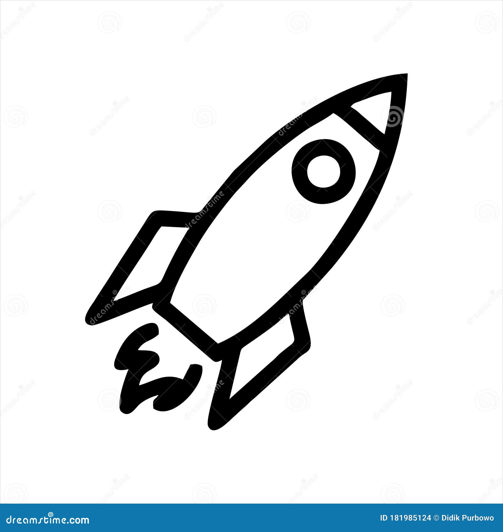 Rocket Launch Icon in Trendy Design Style. Stock Vector - Illustration ...