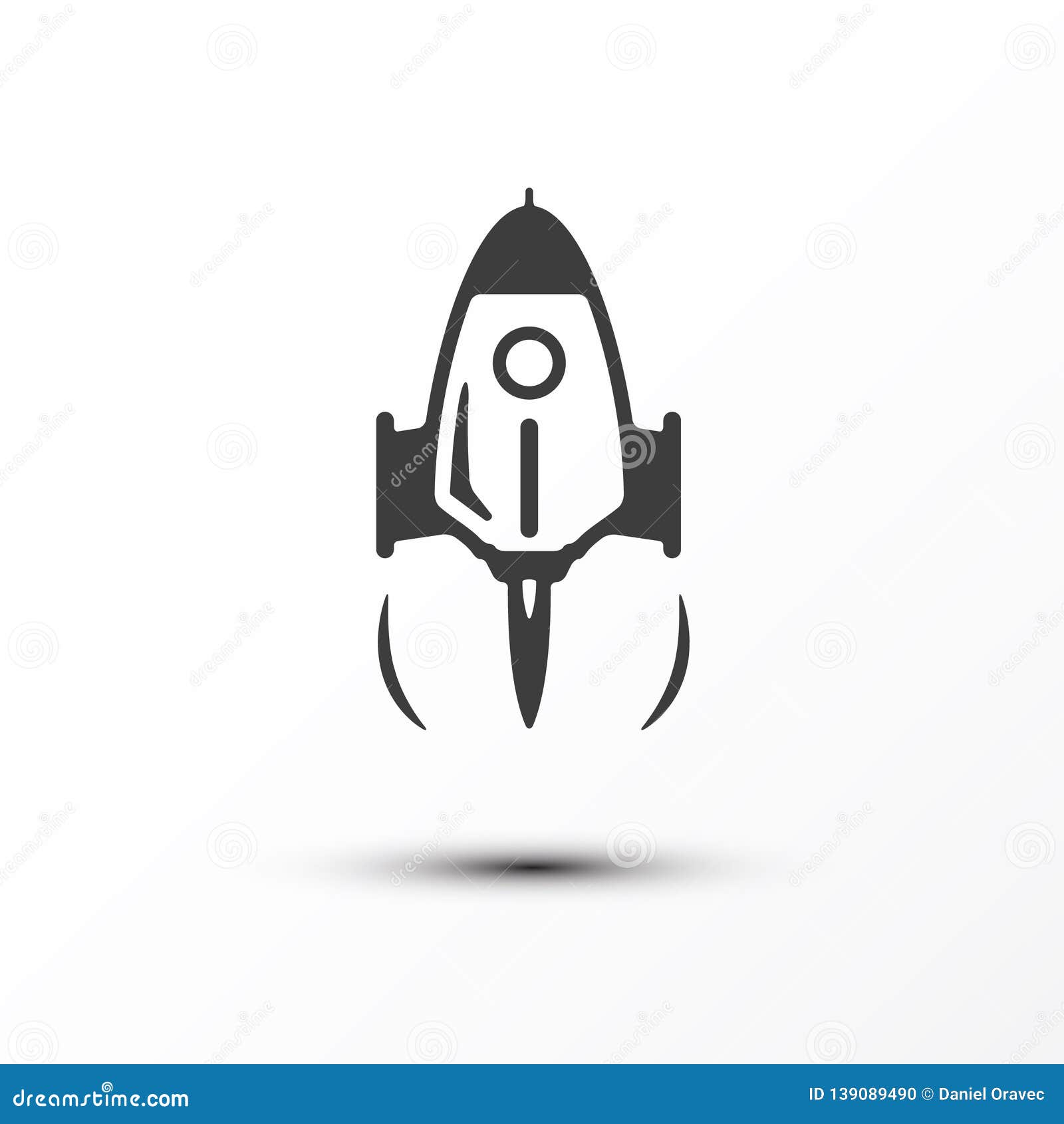 Rocket Launch Icon. Vector Business Startup Symbol Stock Vector ...