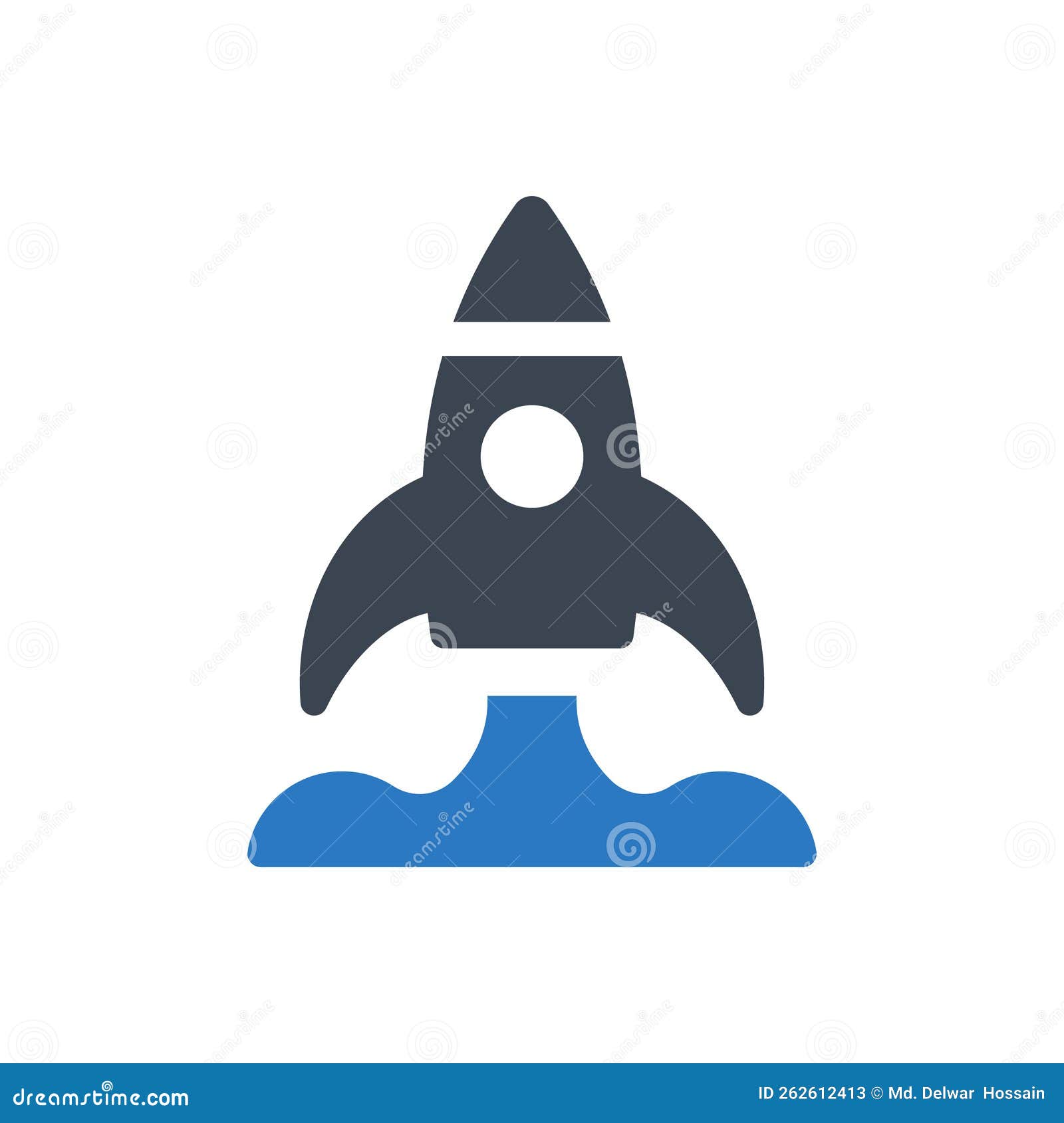 Rocket launch icon stock vector. Illustration of sign - 262612413