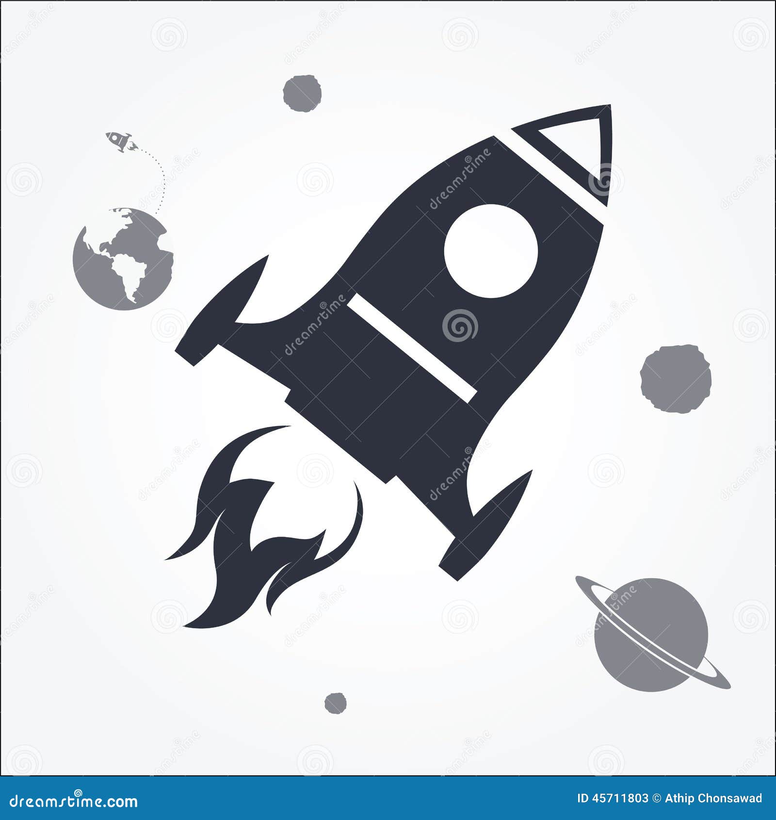 Rocket Launch Icon stock vector. Illustration of land - 45711803