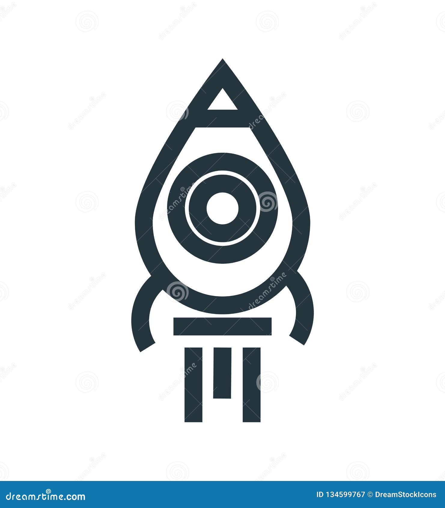Rocket Launch Icon Vector Sign and Symbol Isolated on White Background ...