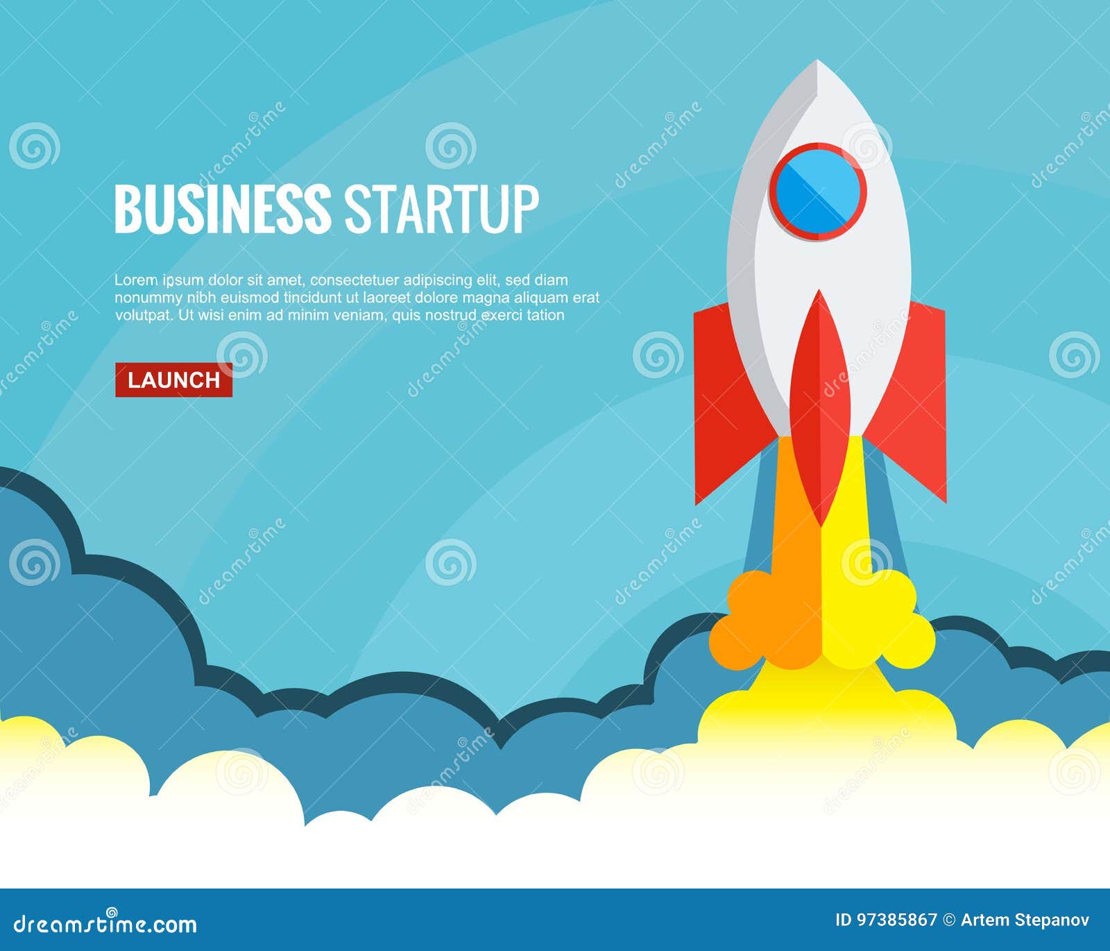 Rocket Launch Illustration vektor illustrationer. Illustration av ...