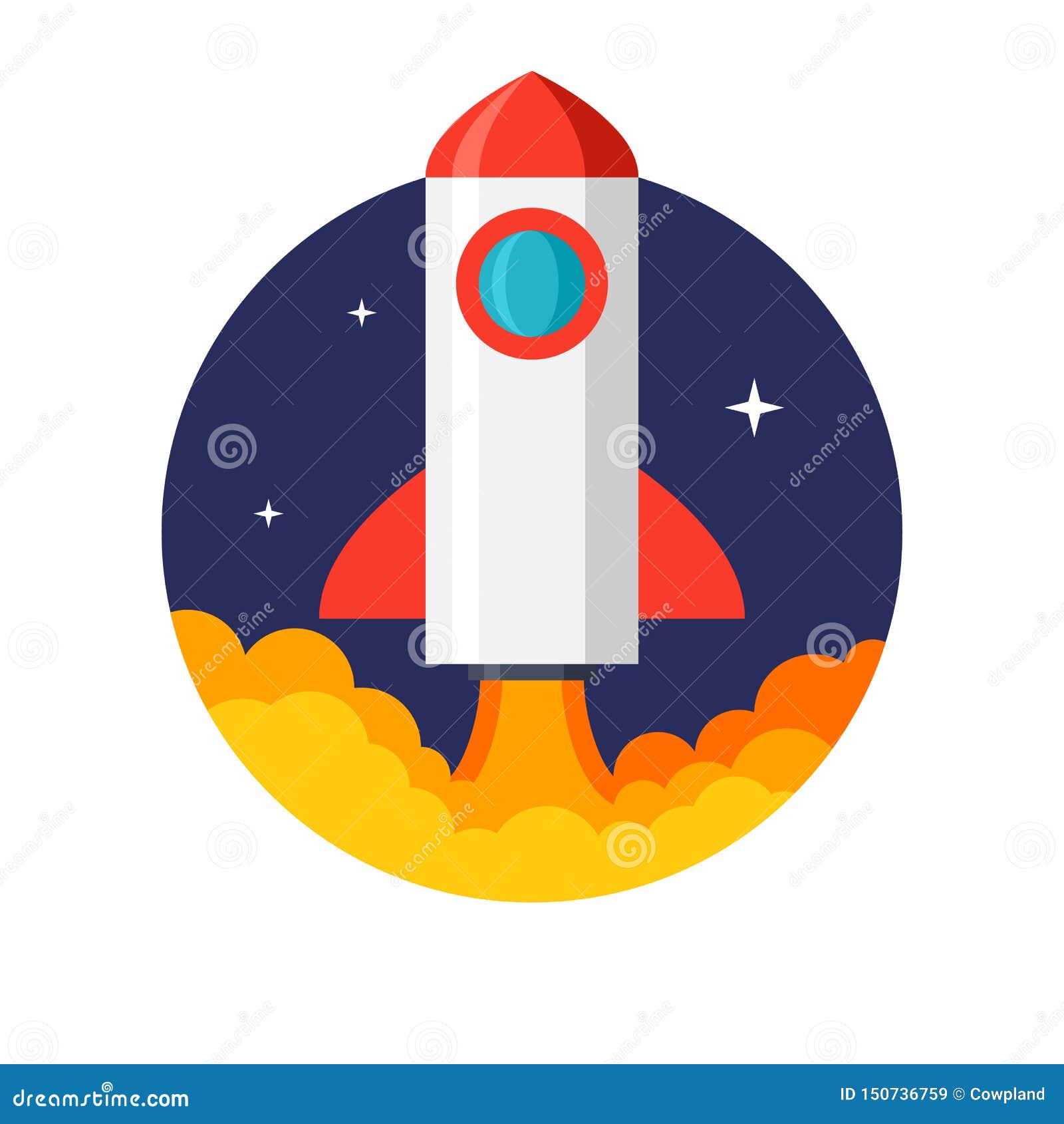 Rocket launch Illustration stock vector. Illustration of spaceship ...
