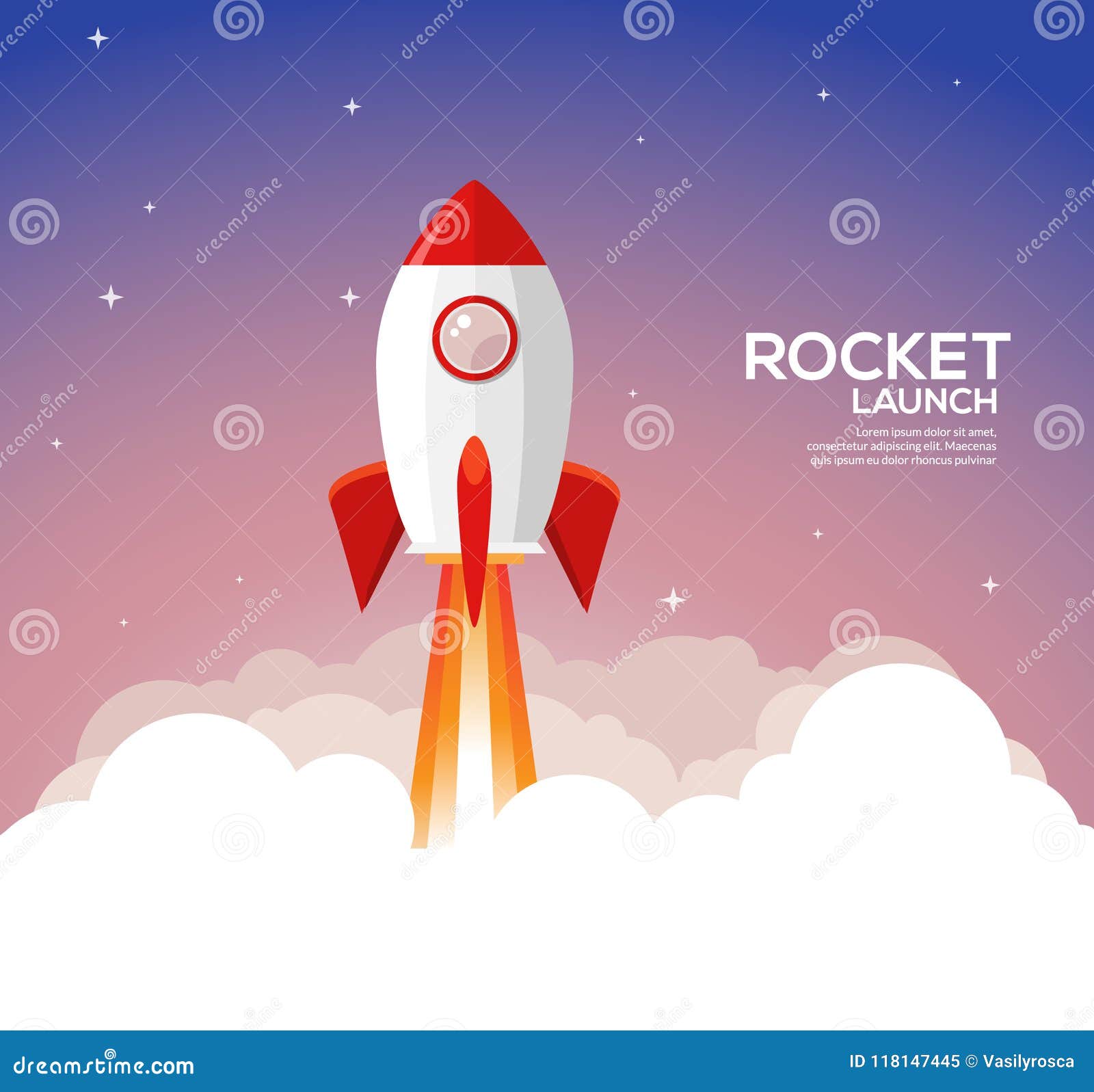 Rocket Launch Illustration. Product Business Launch Concept Design Ship ...