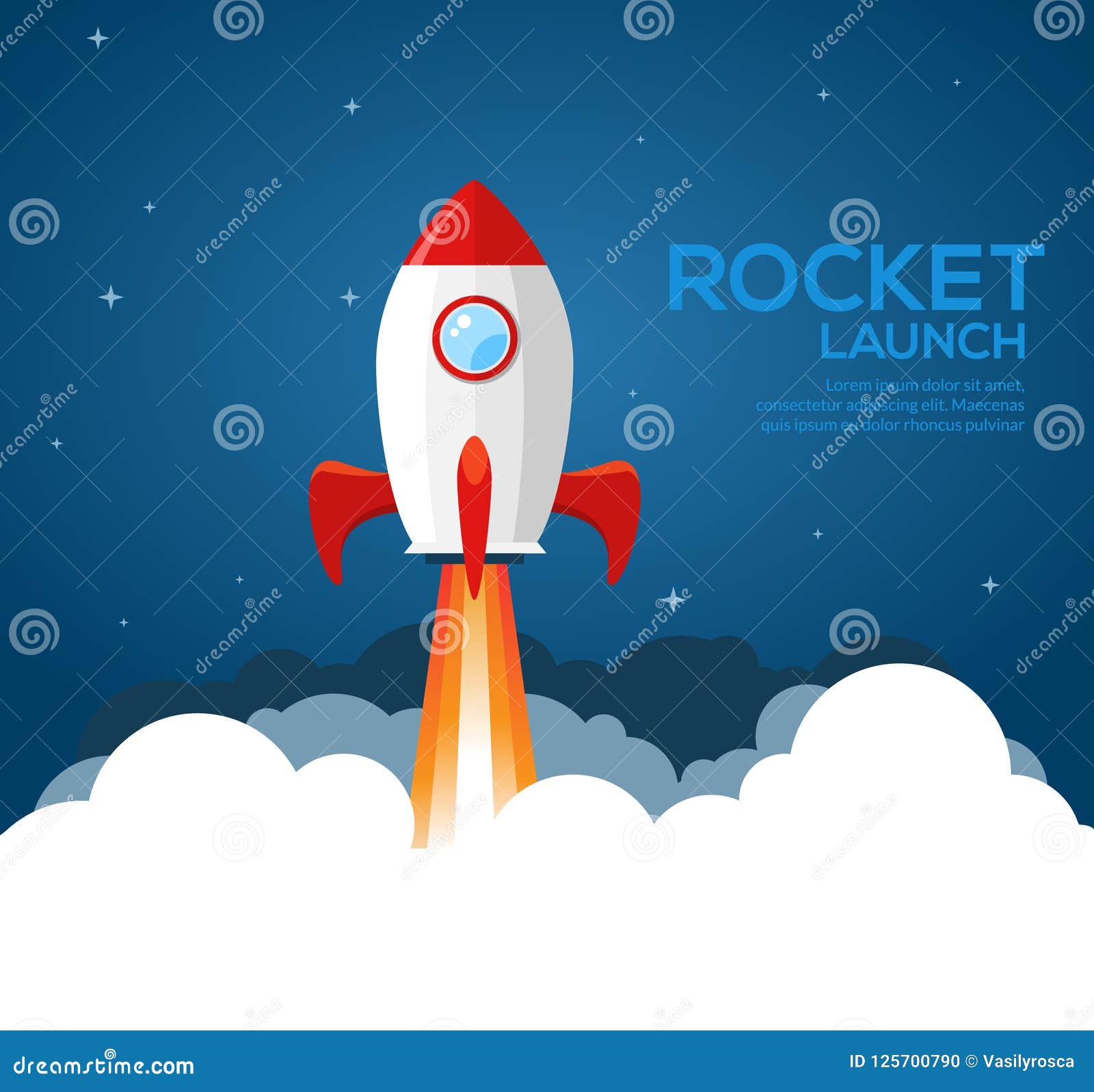Rocket Launch Illustration. Product Business Launch Concept Design Ship ...