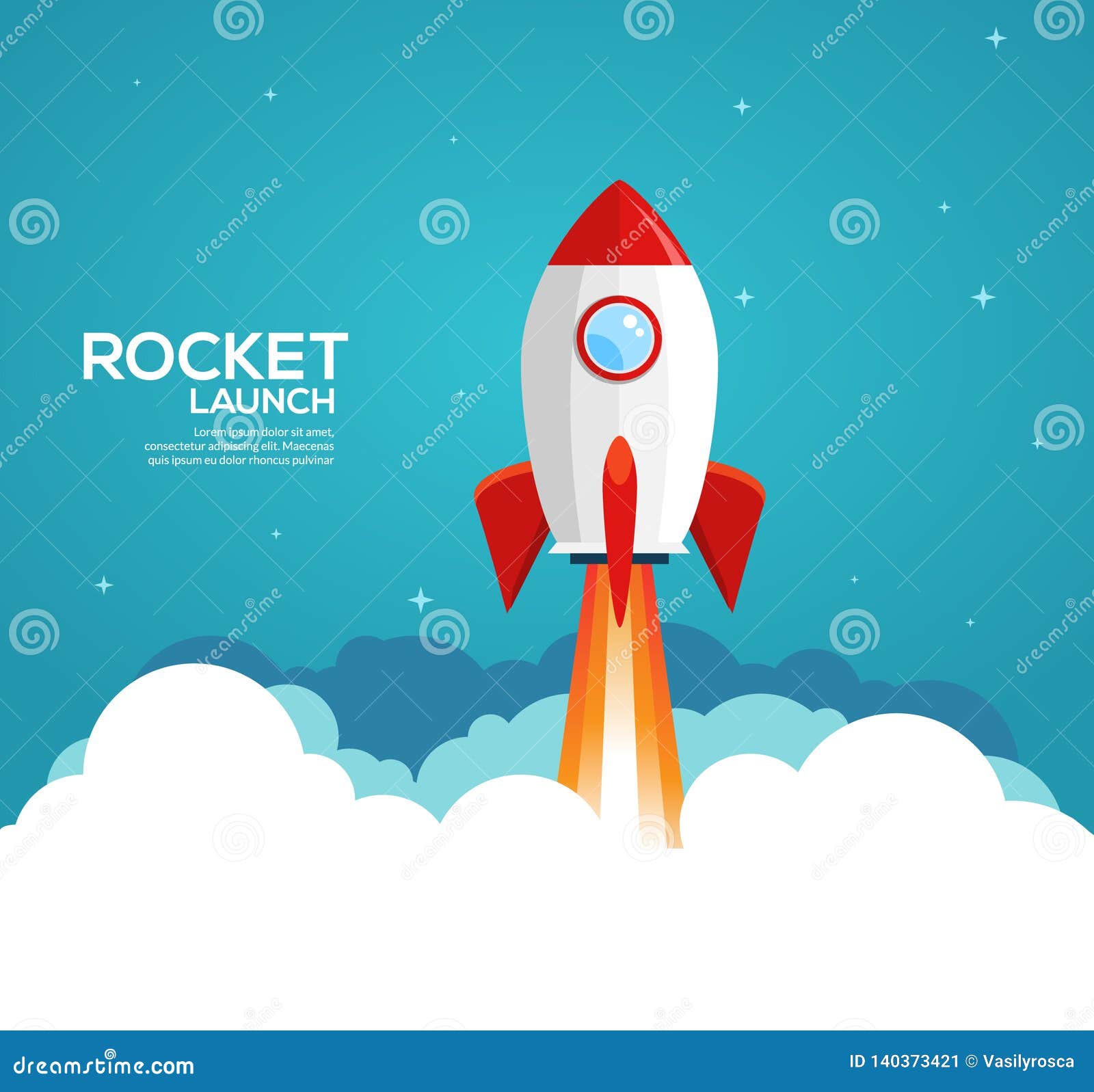 Rocket Launch Illustration. Product Business Launch Concept Design Ship ...