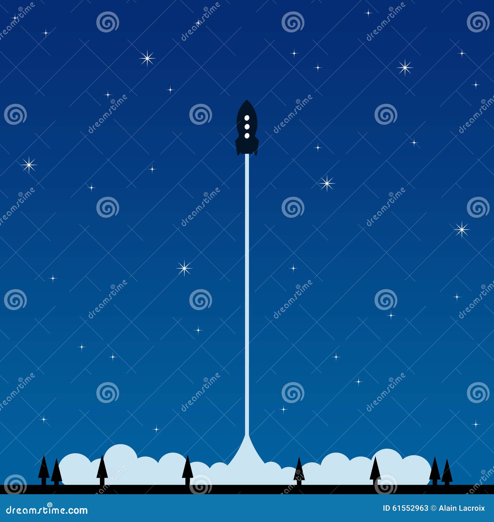 Rocket launch stock illustration. Illustration of skies - 61552963