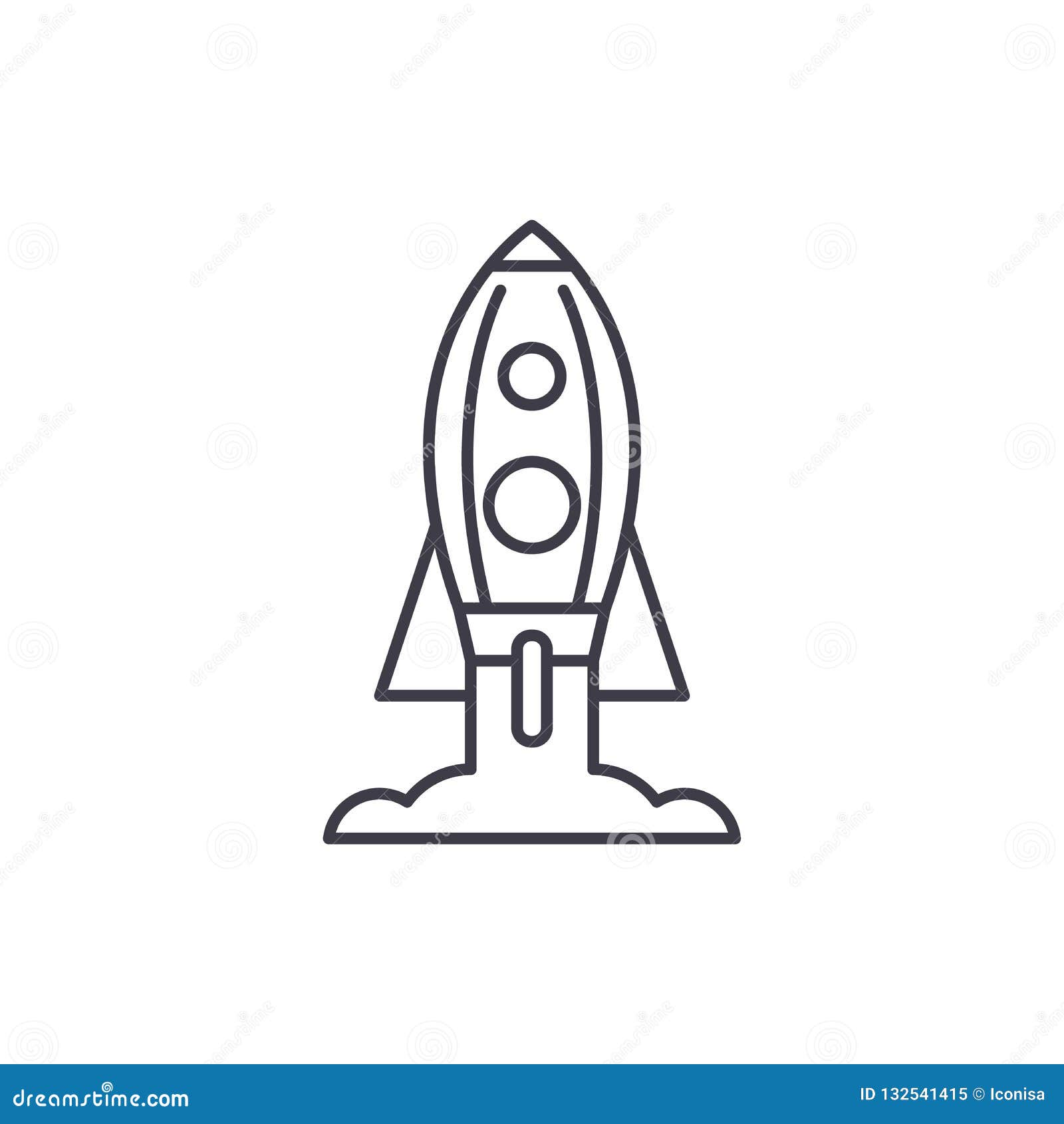 Rocket Launch Line Icon Concept. Rocket Launch Vector Linear ... Rocket Launch Line Icon Concept. Rocket Launch Vector Linear ...