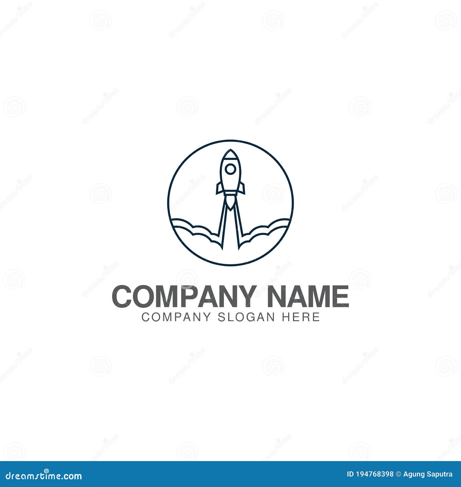 Rocket launch logo design stock vector. Illustration of company - 194768398