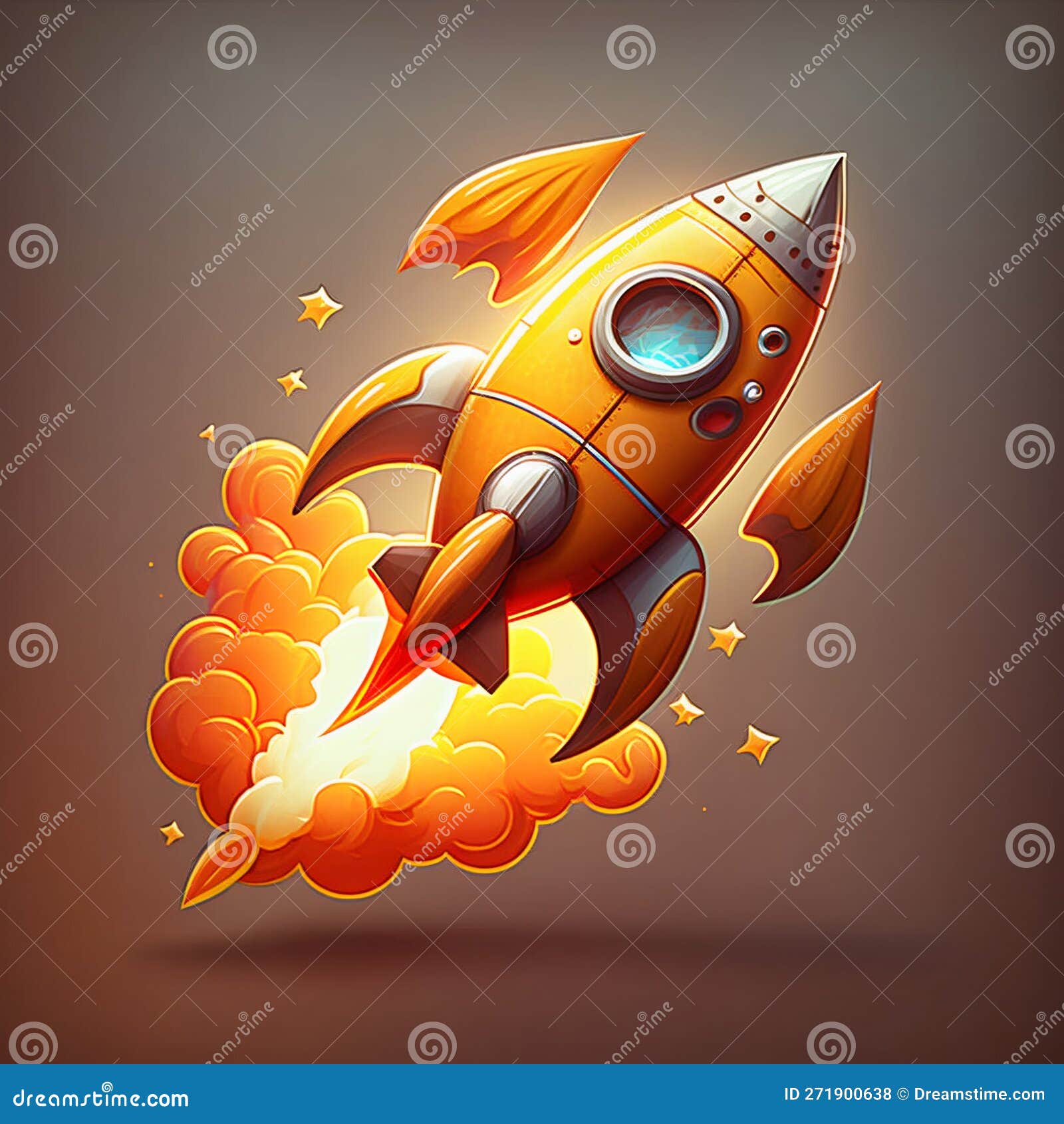 Rocket Launch Logo Sticker in Cartoon Style Illustration. Generative AI ...