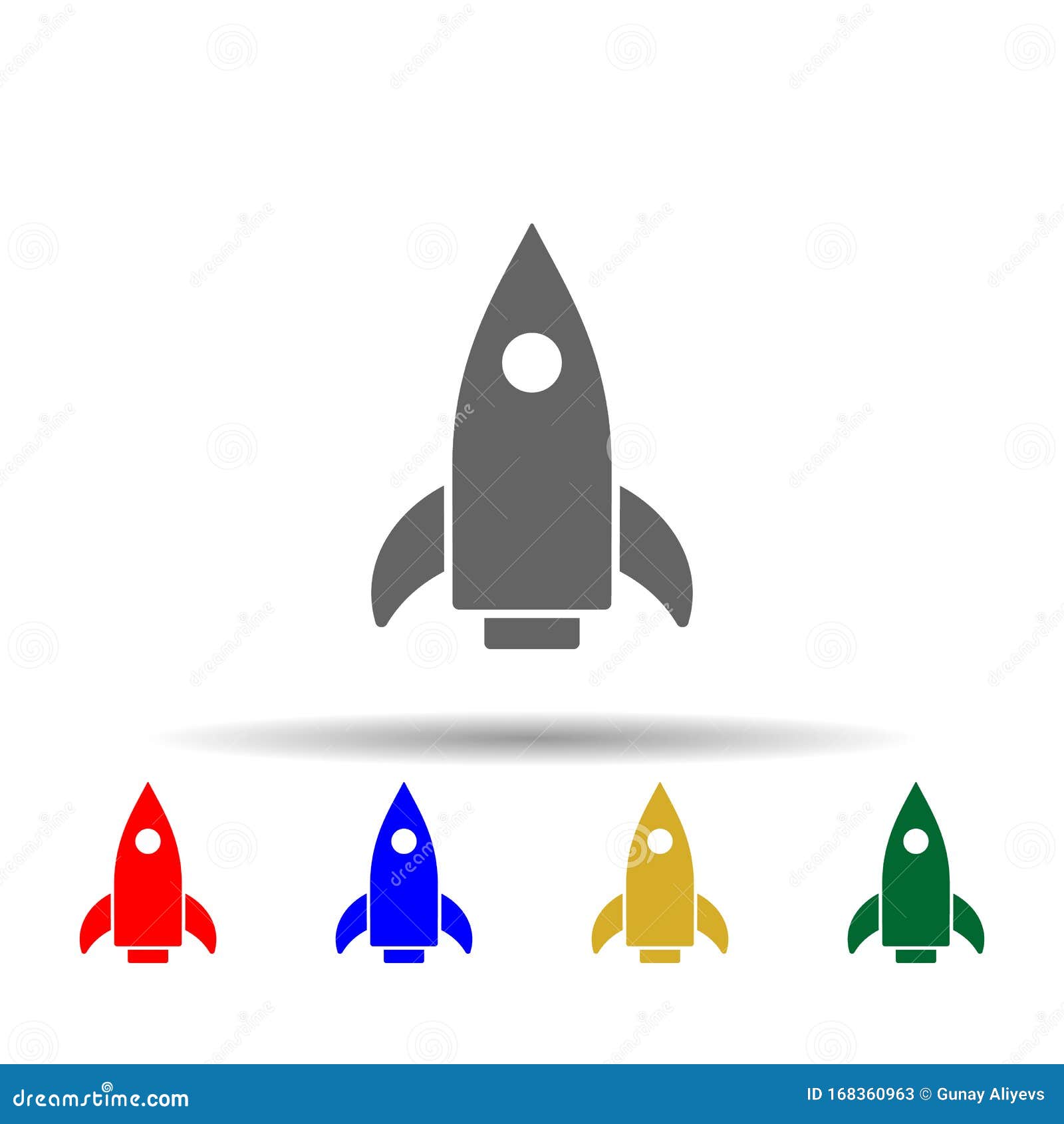 Rocket Launch Multi Color Style Icon. Simple Glyph, Flat Vector of ...