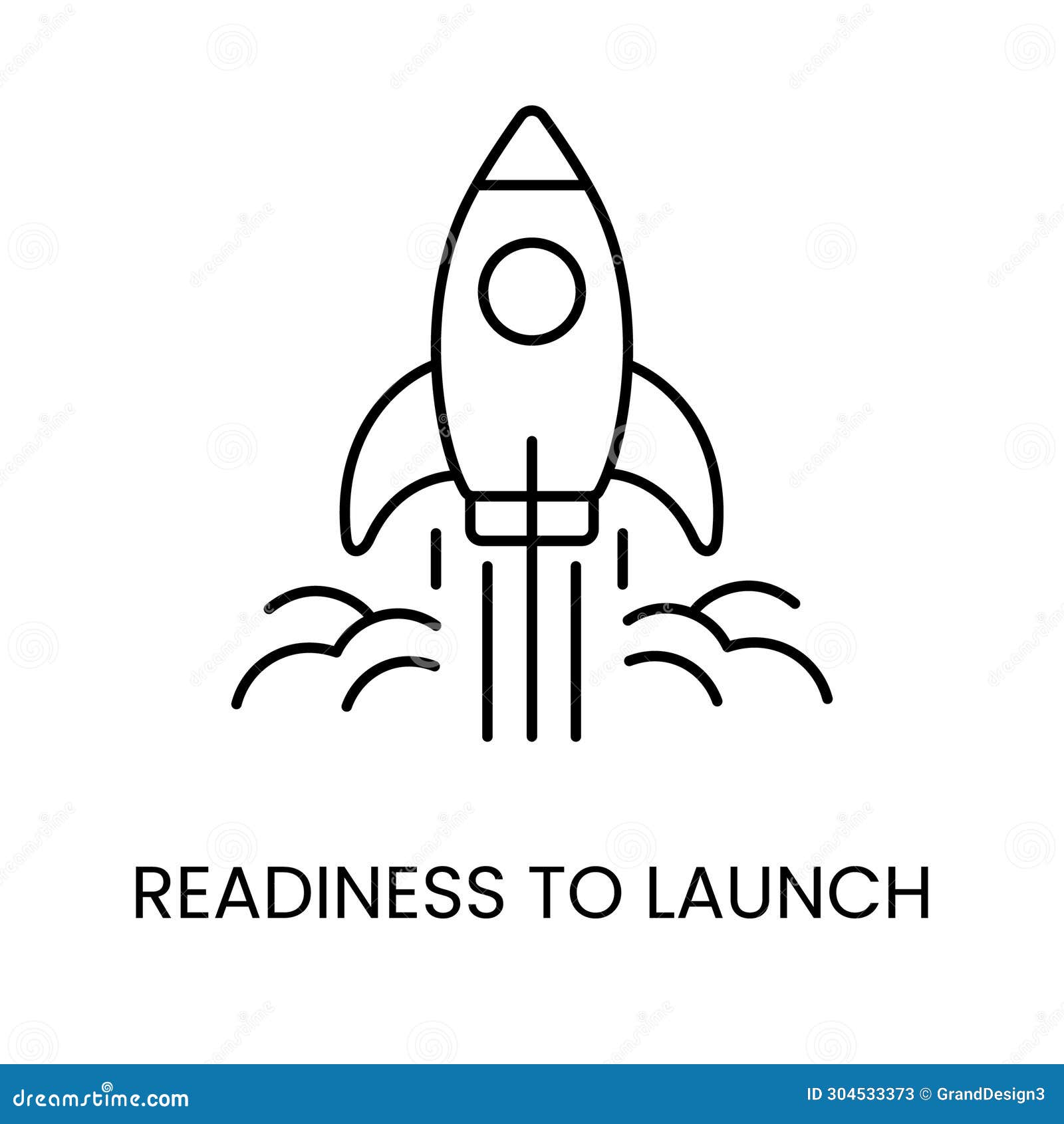 Rocket on the Launch Pad, Ready To Launch Linear Icon in Vector Stock Vector - Illustration of ...