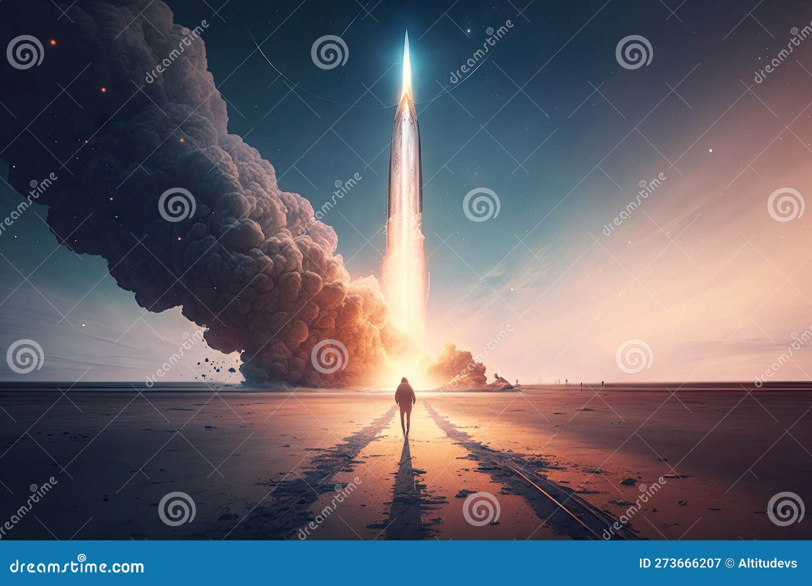 Rocket Launch from the Perspective of a Person on the Ground, Watching ...
