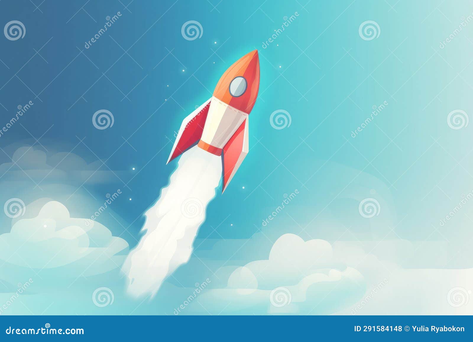 Rocket Launch Poster. Generate Ai Stock Illustration - Illustration of ...