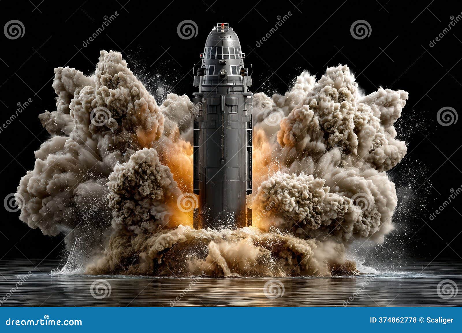 Submarine Ascent Cartoon Vector | CartoonDealer.com #47233705