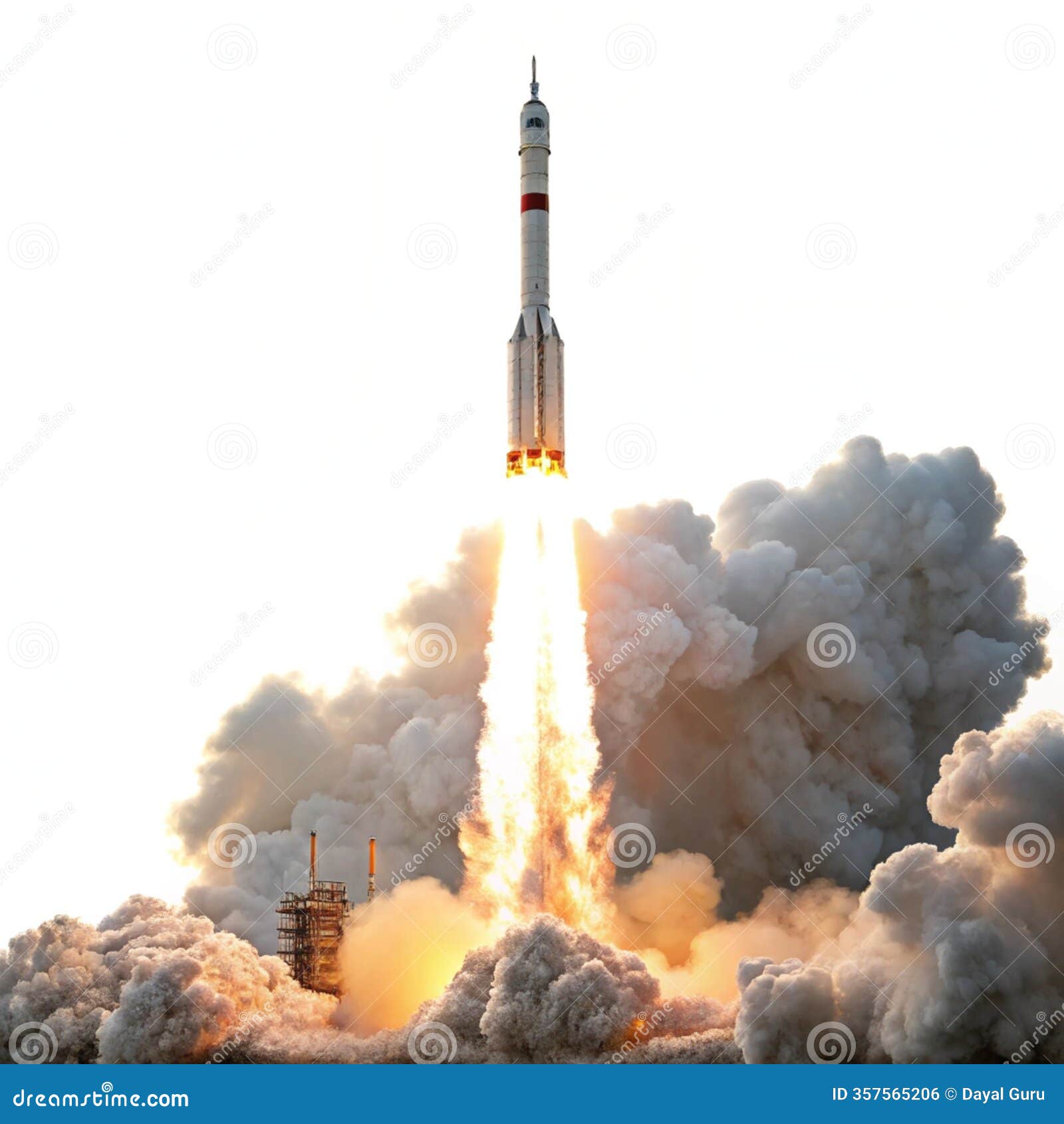 Rocket Launch Realistic Effect Stock Illustration - Illustration of ...
