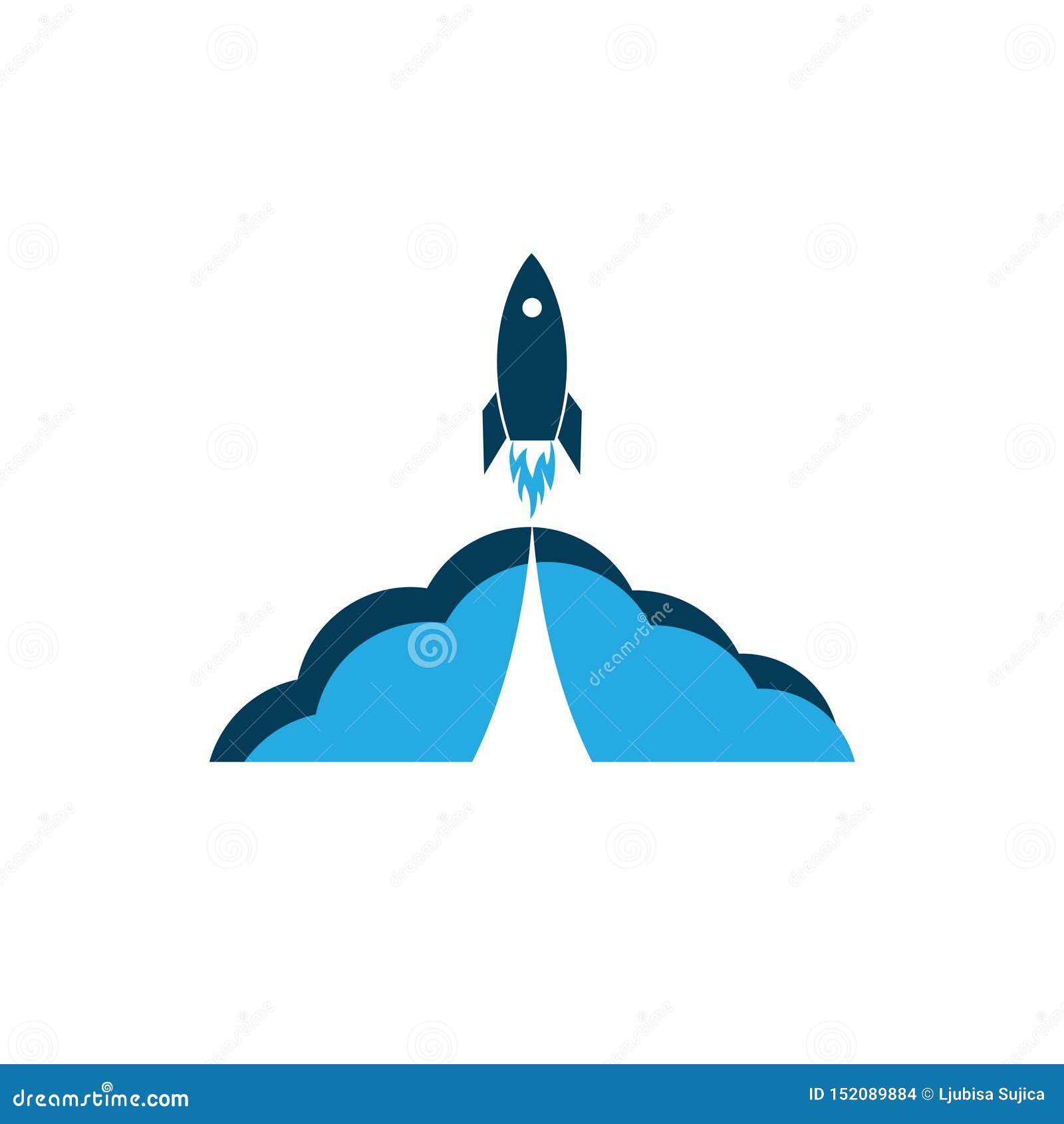 Rocket Launch, Rocket and Cloud Logo Icon Stock Vector - Illustration ...