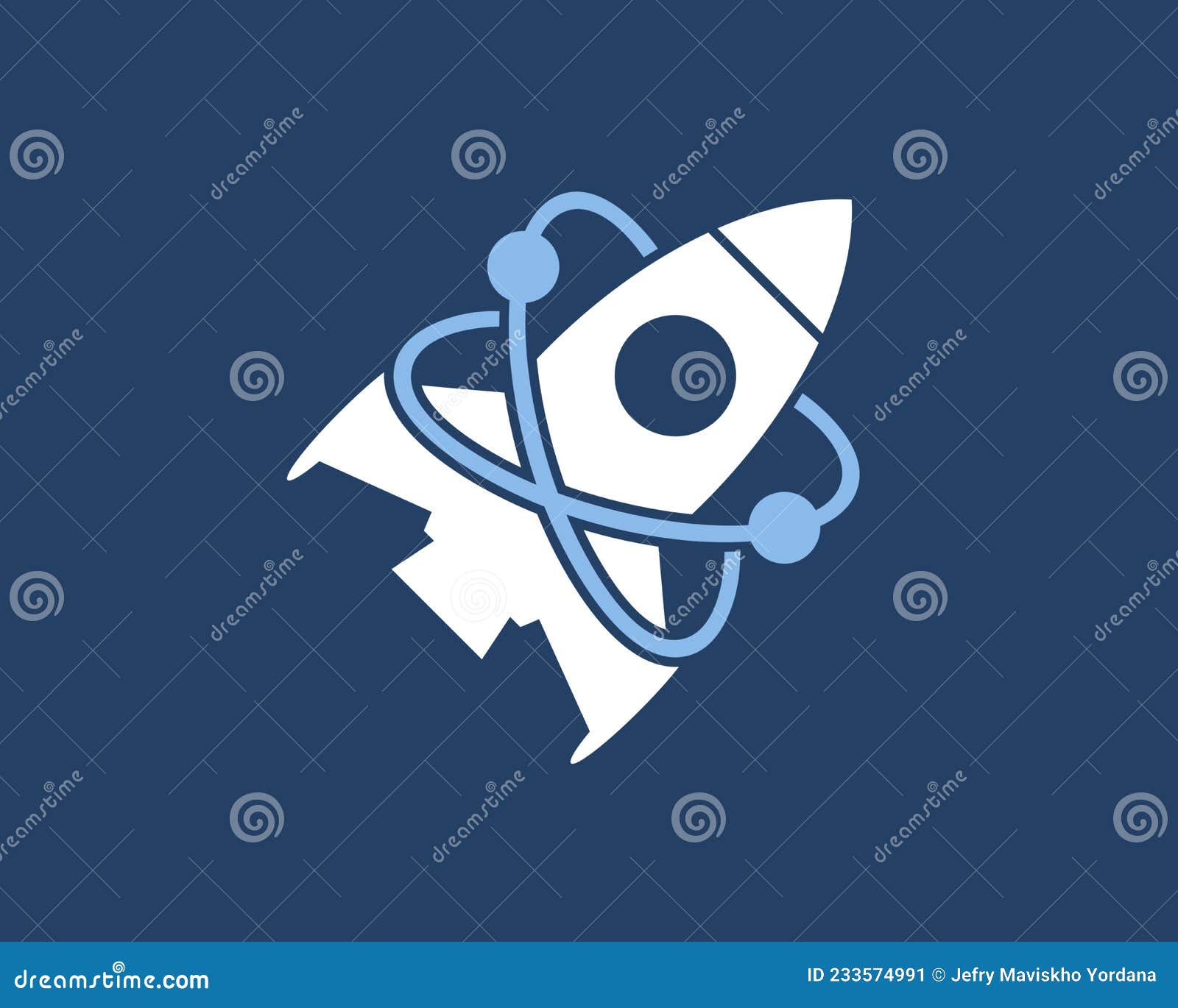 Rocket Launch with Science Symbol Stock Illustration - Illustration of ...