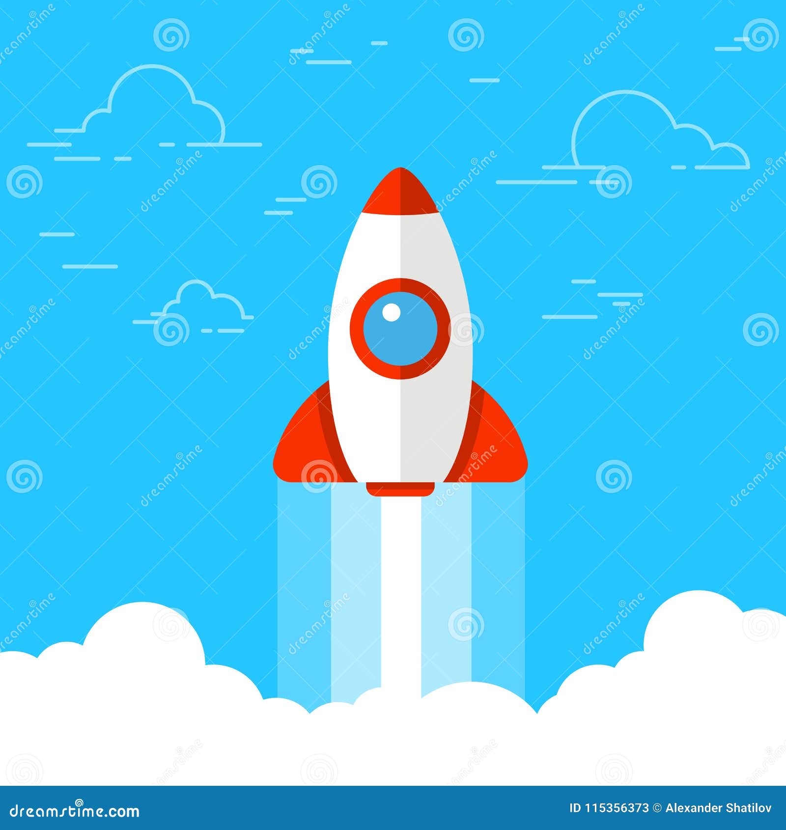 Rocket Launch, Ship. Concept of Starting or Launching a New Business ...