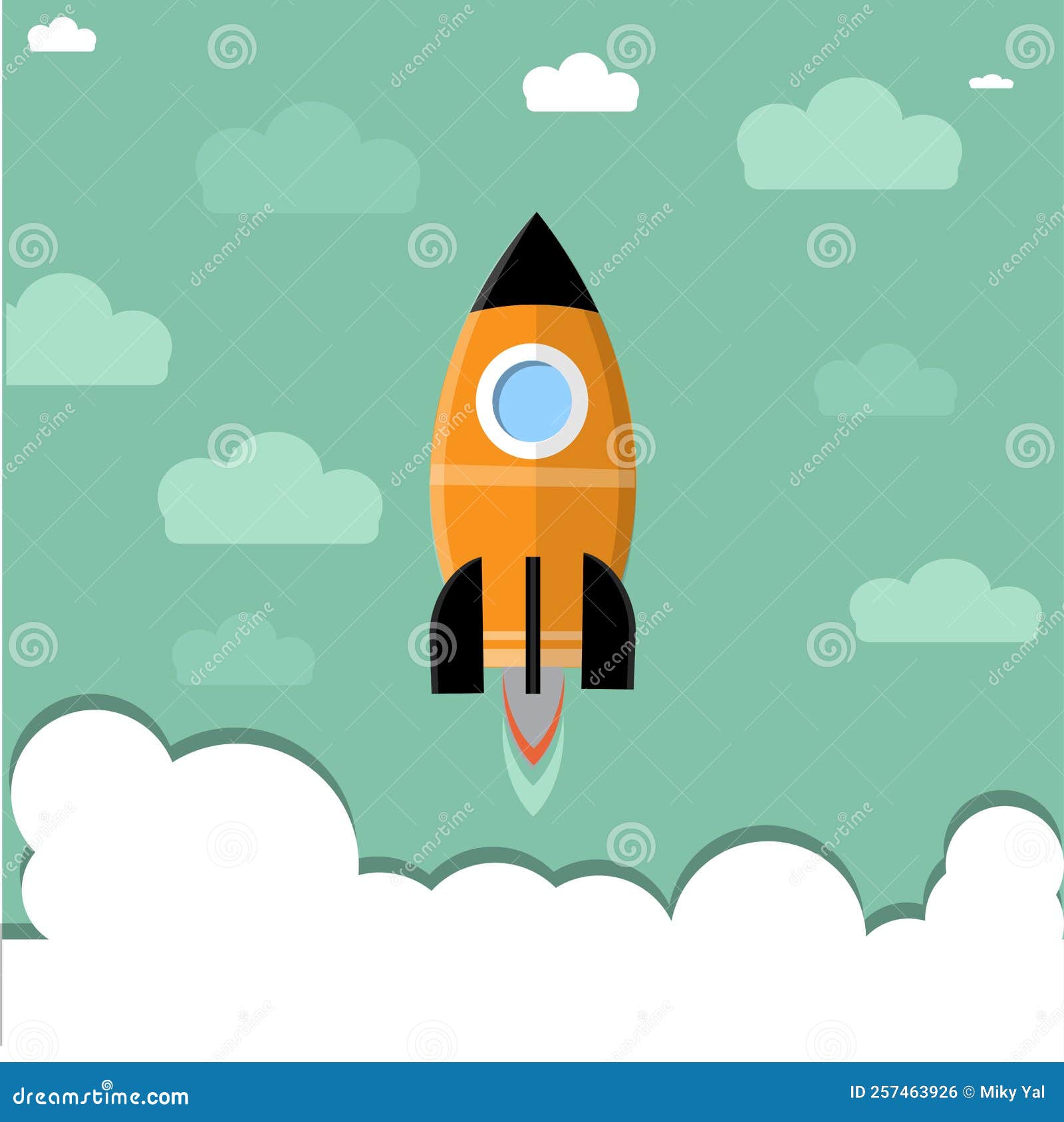Rocket Launch, Ship.vector Illustration Concept of Business. Stock ...