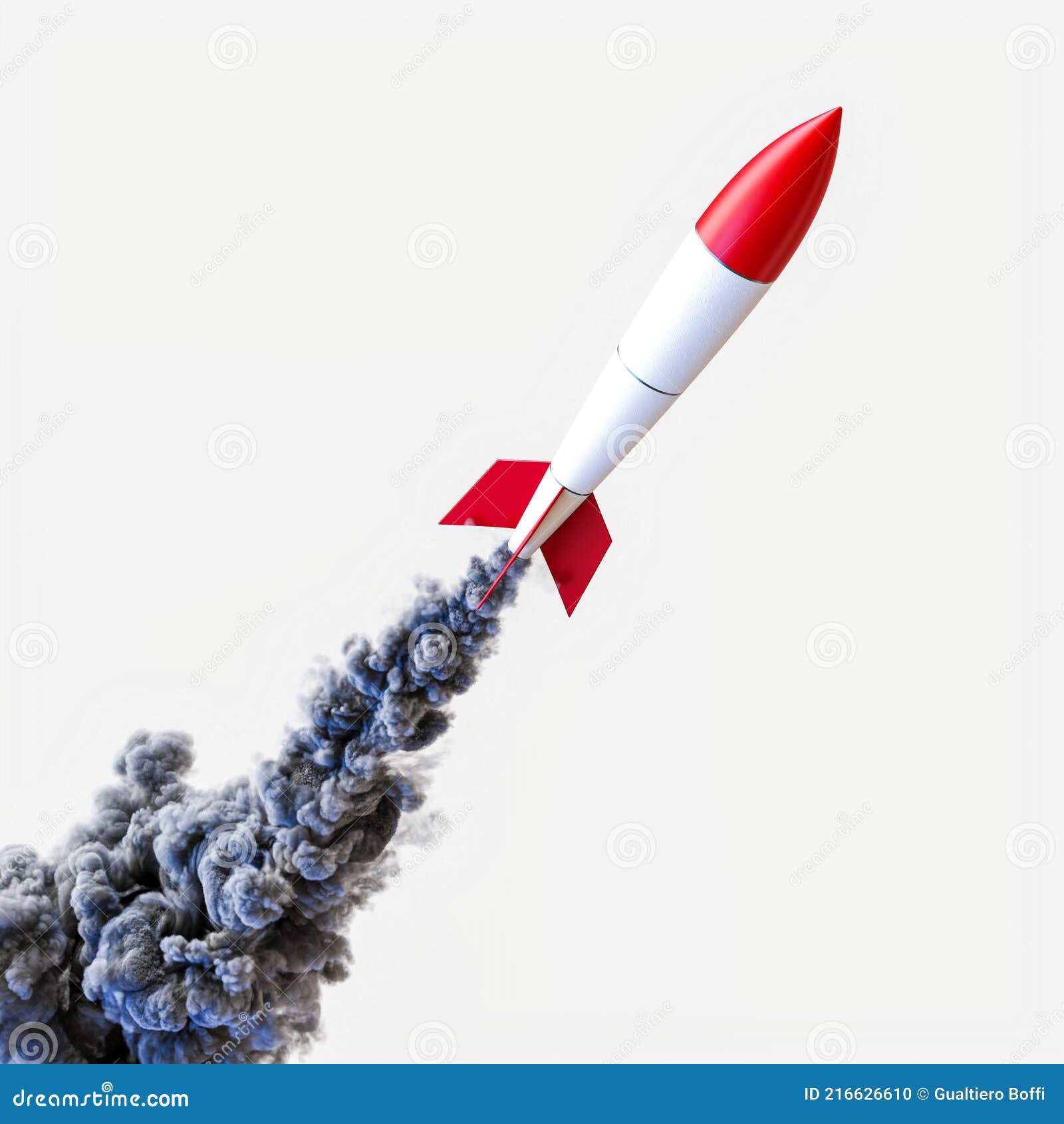 Rocket launch with smoke stock illustration. Illustration of spaceship ...