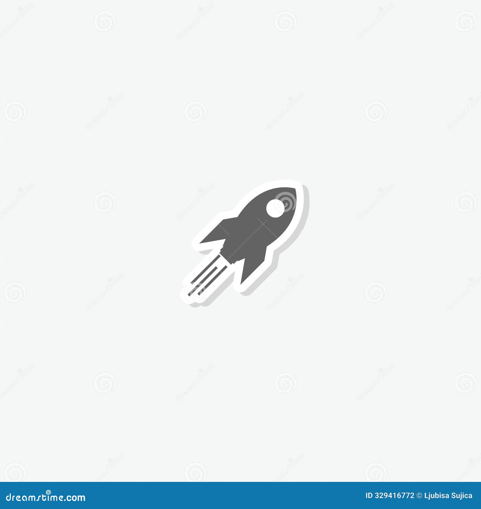 Rocket Launch Space Exploration Icon Sticker Isolated on Gray ...