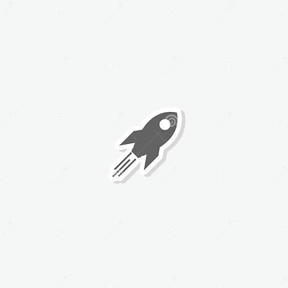 Rocket Launch Space Exploration Icon Sticker Isolated on Gray ...