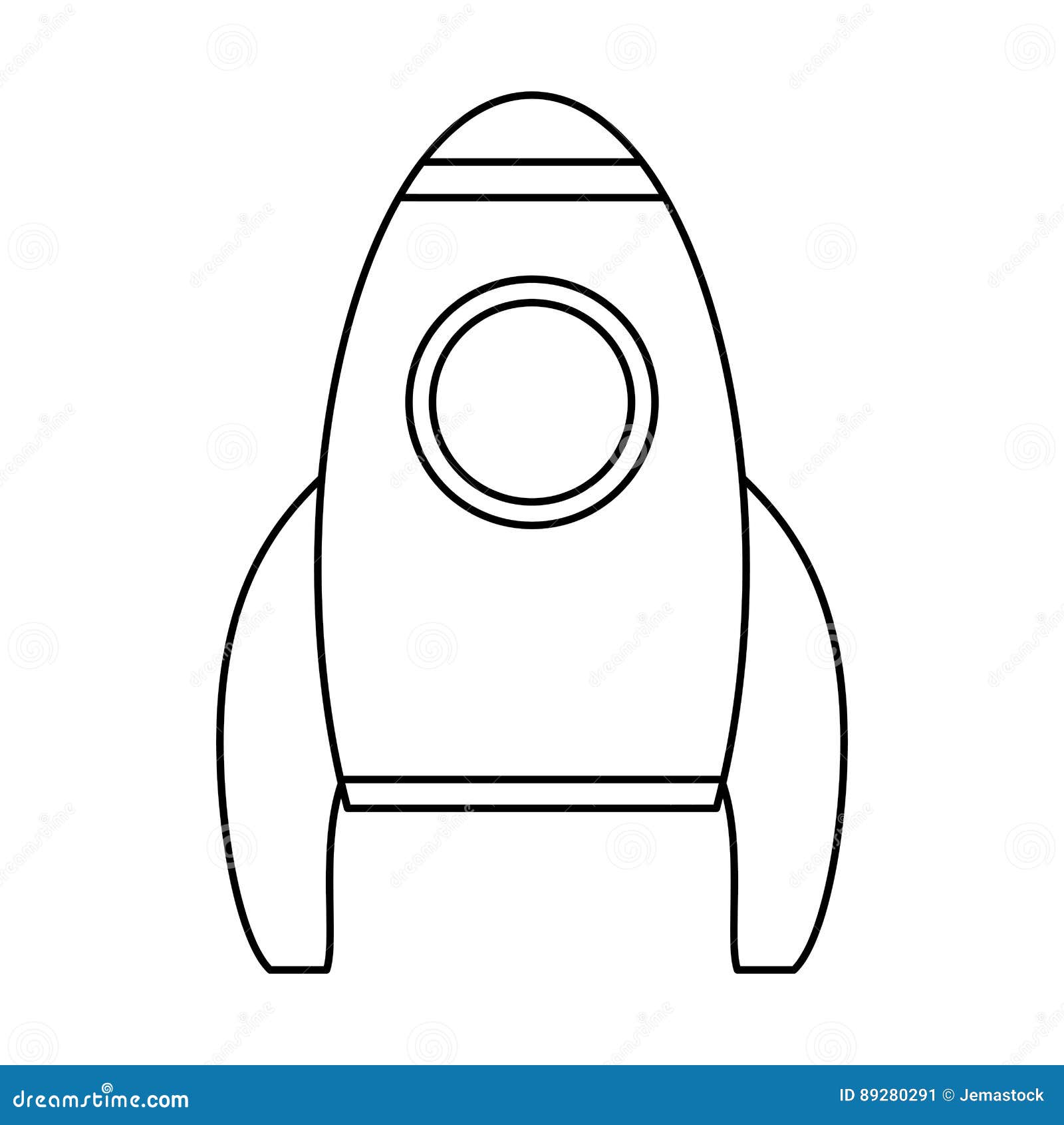 Rocket Launch Spaceship Technology Outline Stock Illustration ...