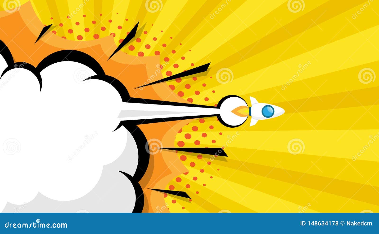 Rocket launch start up stock vector. Illustration of comics - 148634178