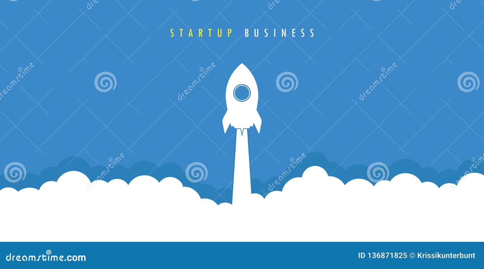 Rocket Launch Startup Business Concept Stock Vector - Illustration of ...