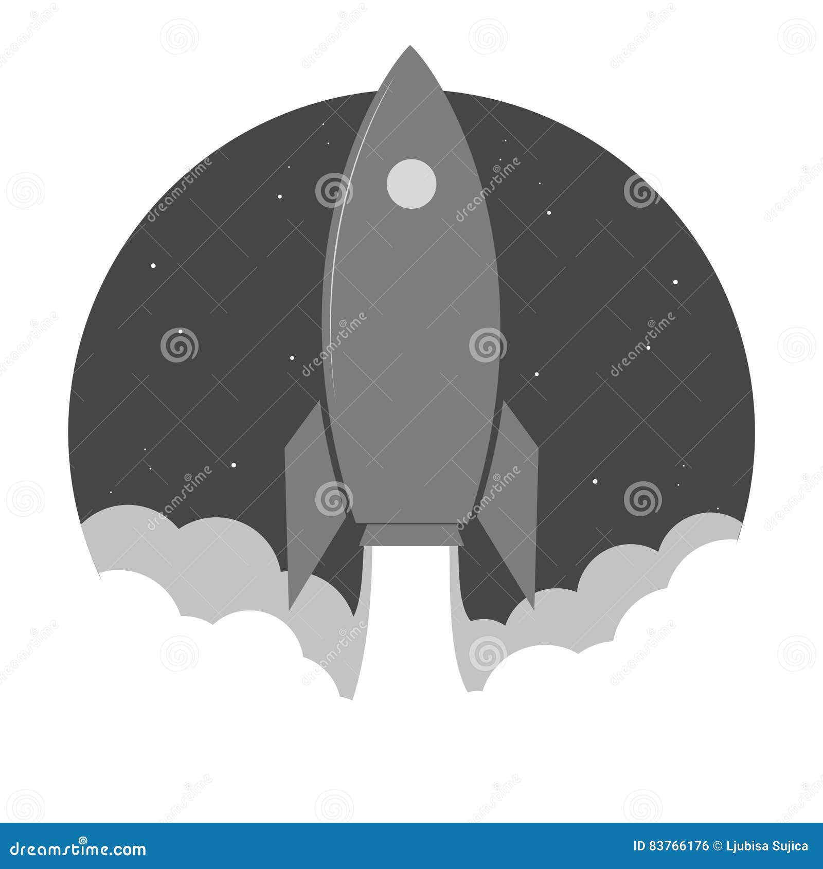Rocket launch sticker stock illustration. Illustration of creativity ...
