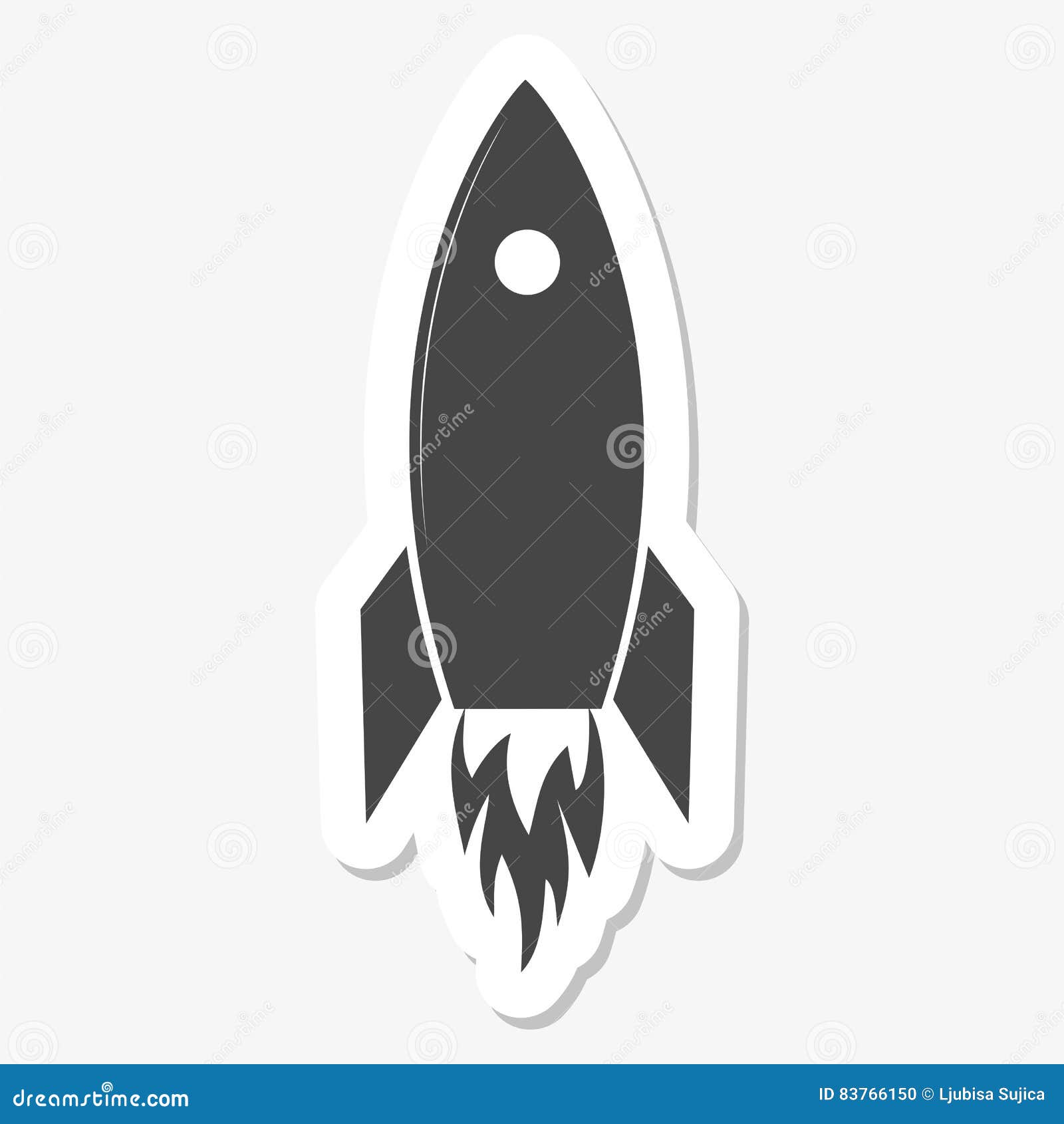 Rocket launch sticker stock vector. Illustration of line - 83766150