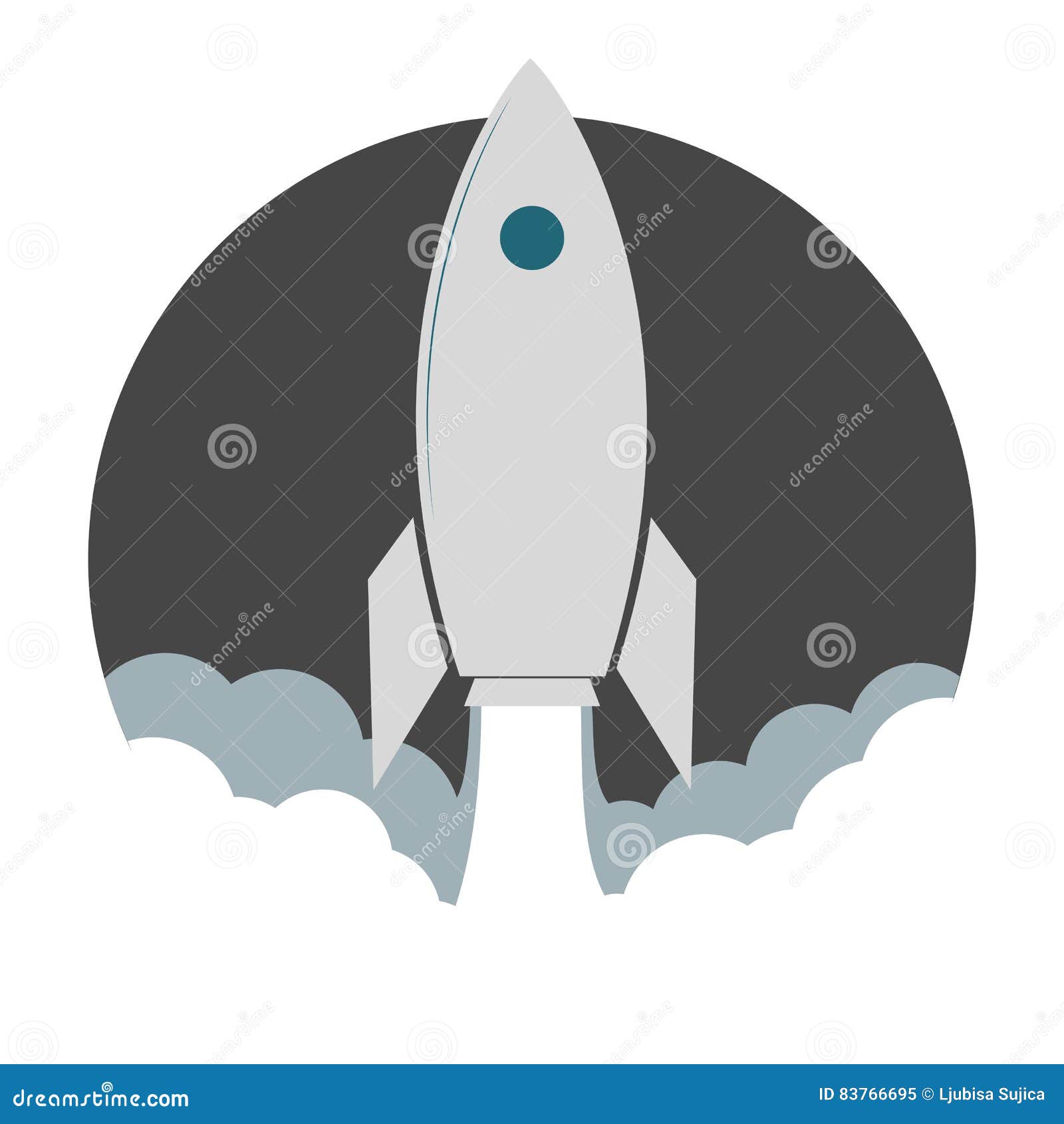 Rocket launch sticker stock vector. Illustration of create - 83766695