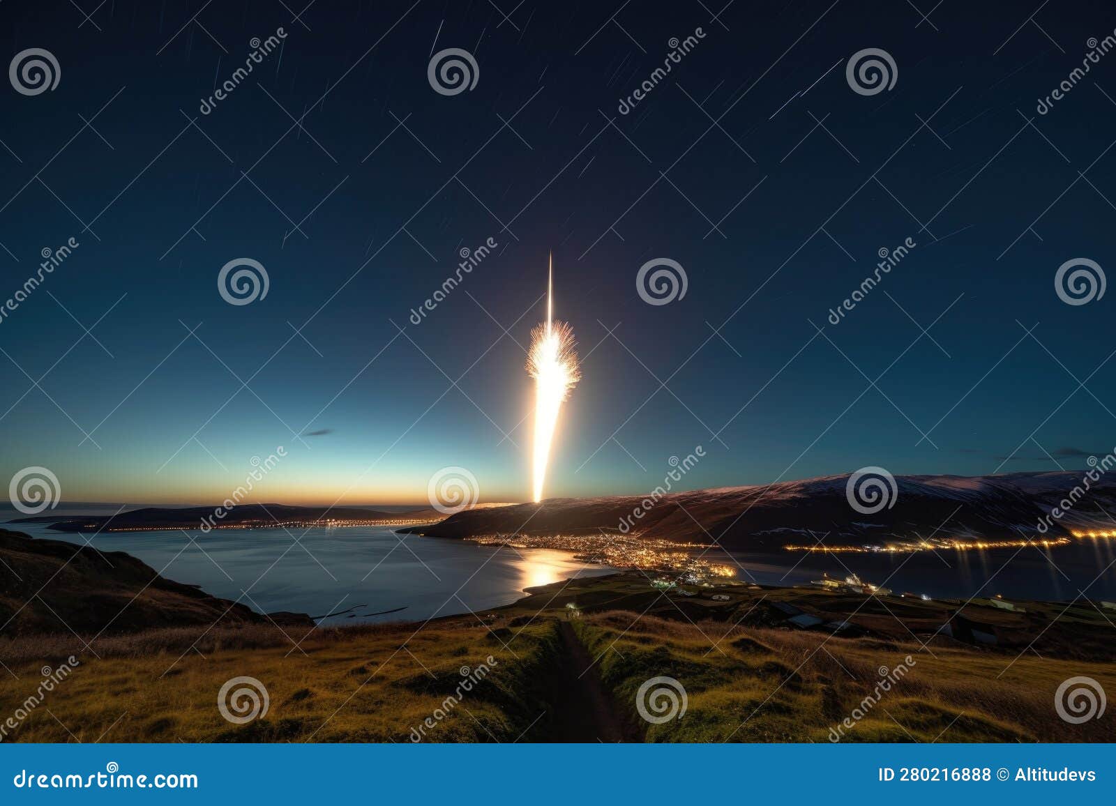 Rocket Launch with Stunning Views of the Earth from Space Stock ...