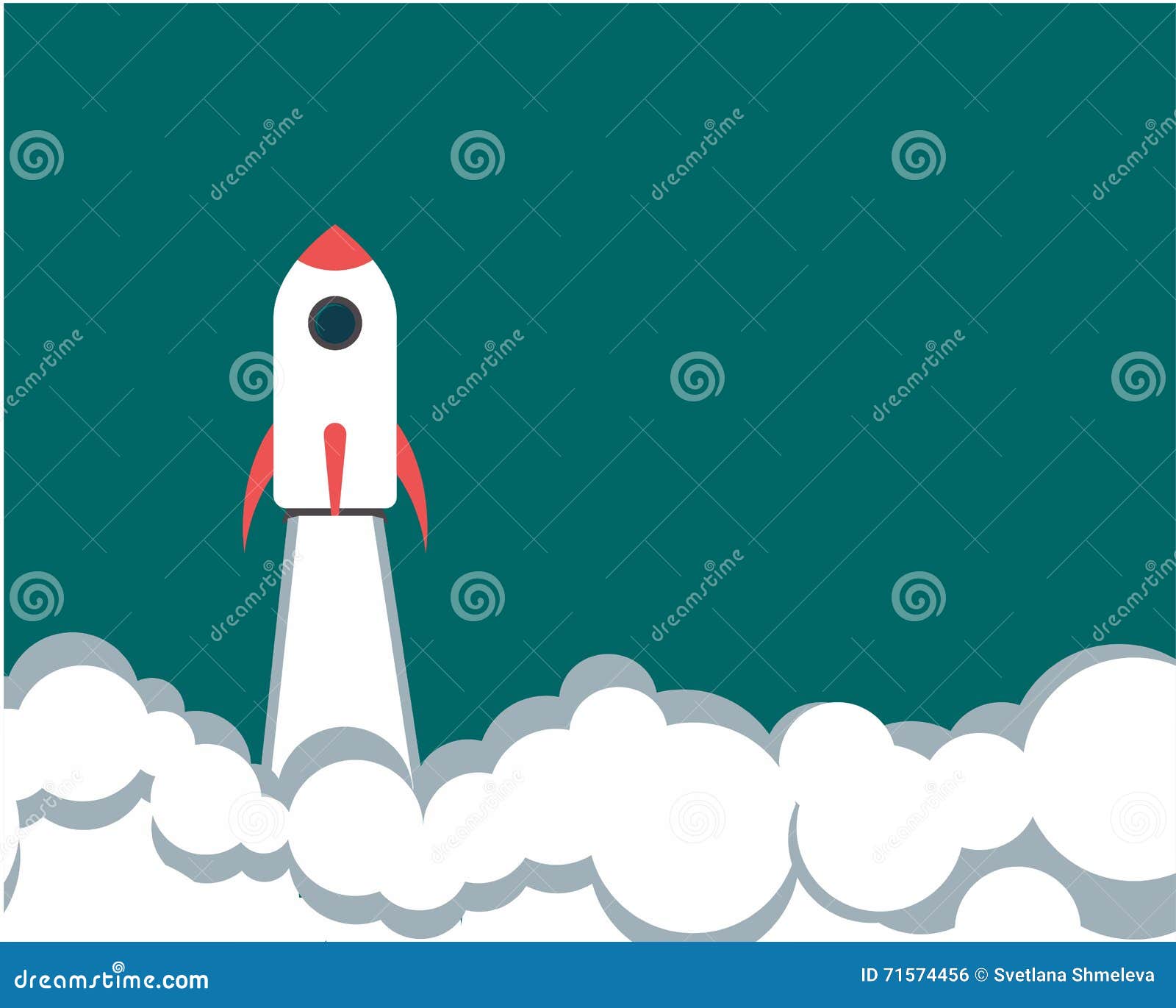 The Rocket Launch. Text Can Be Added Stock Vector - Illustration of ...