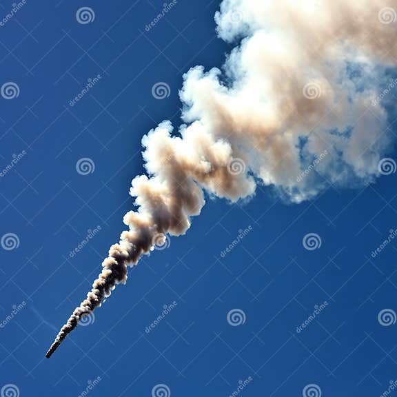 Rocket Launch Trail Against Clear Blue Sky in Daylight Stock Photo ...