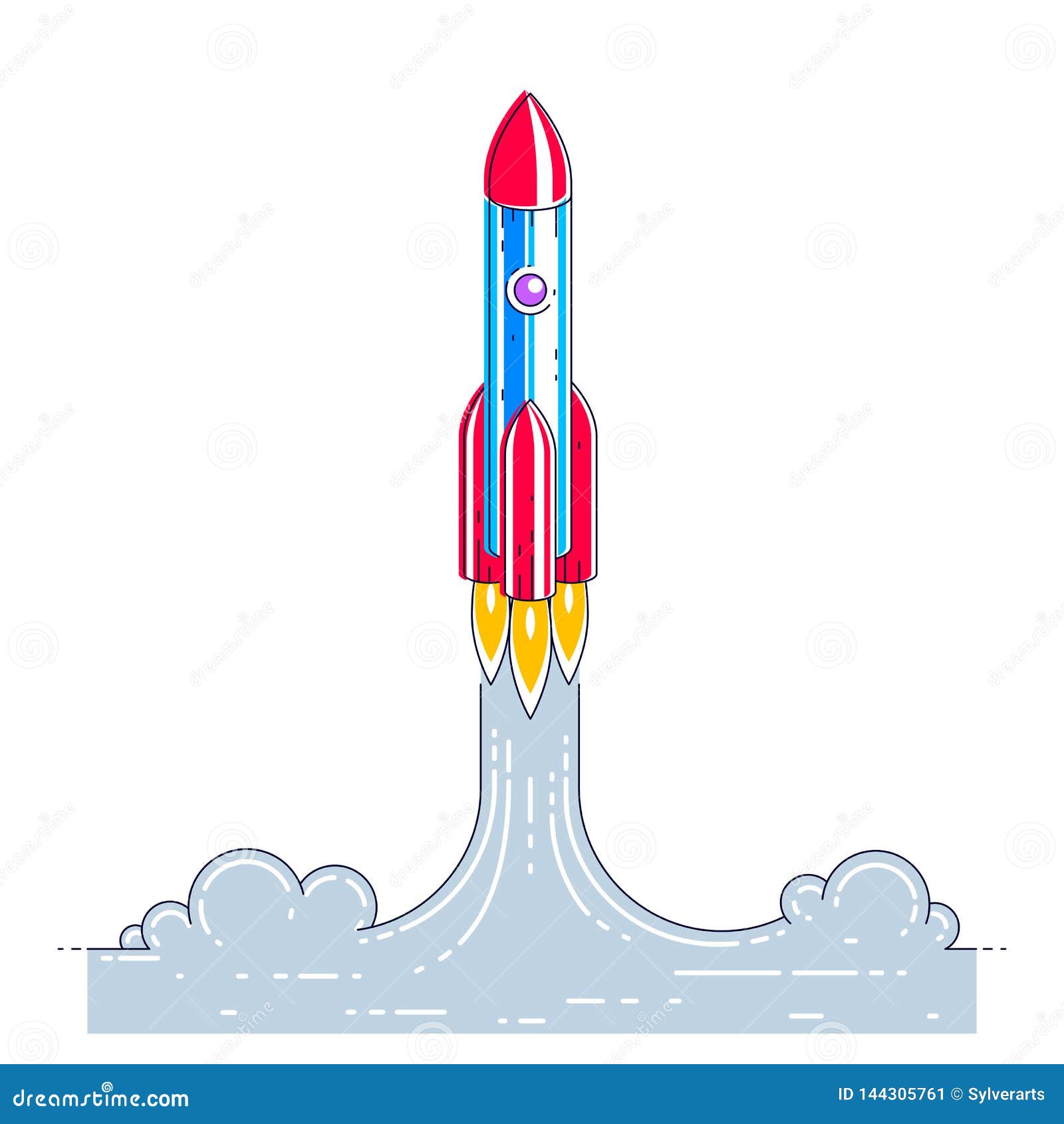 Rocket Launch into Undiscovered Space. Explore Universe, Breathtaking ...