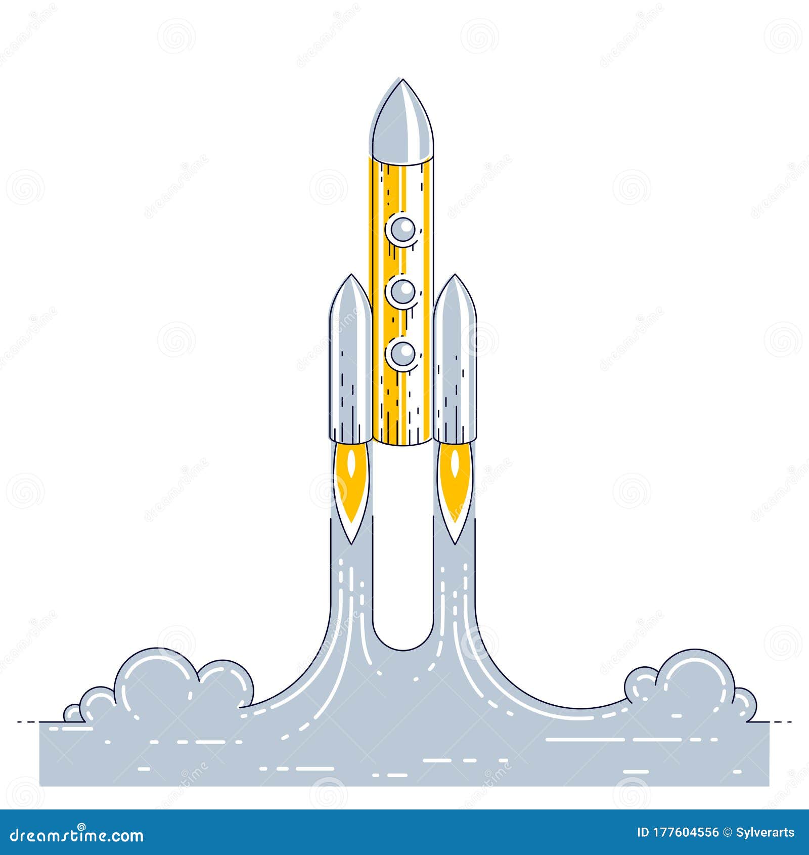 Rocket Launch Into Undiscovered Space. Explore Universe, Breathtaking ...