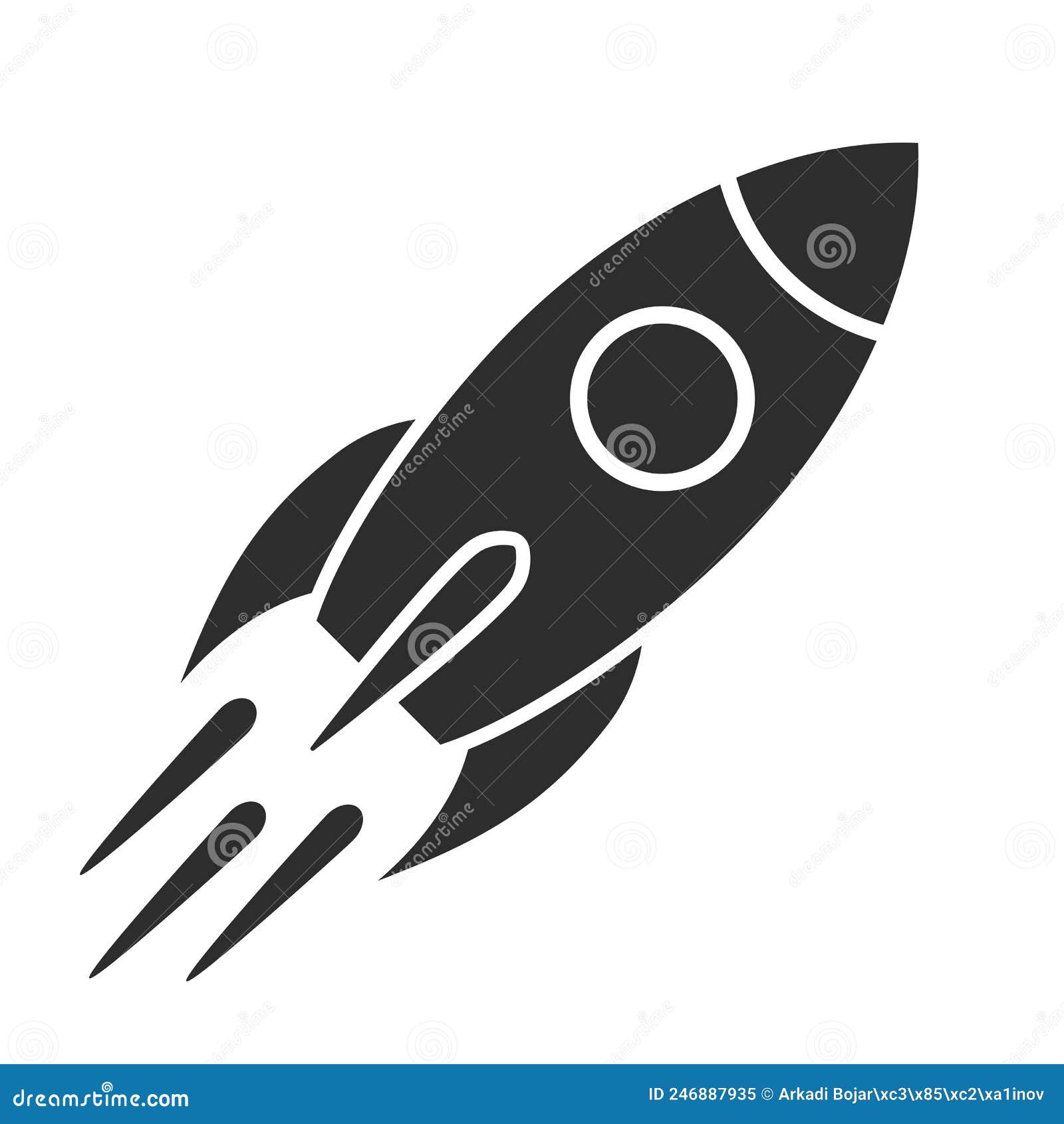 Rocket launch vector icon stock vector. Illustration of explore - 246887935