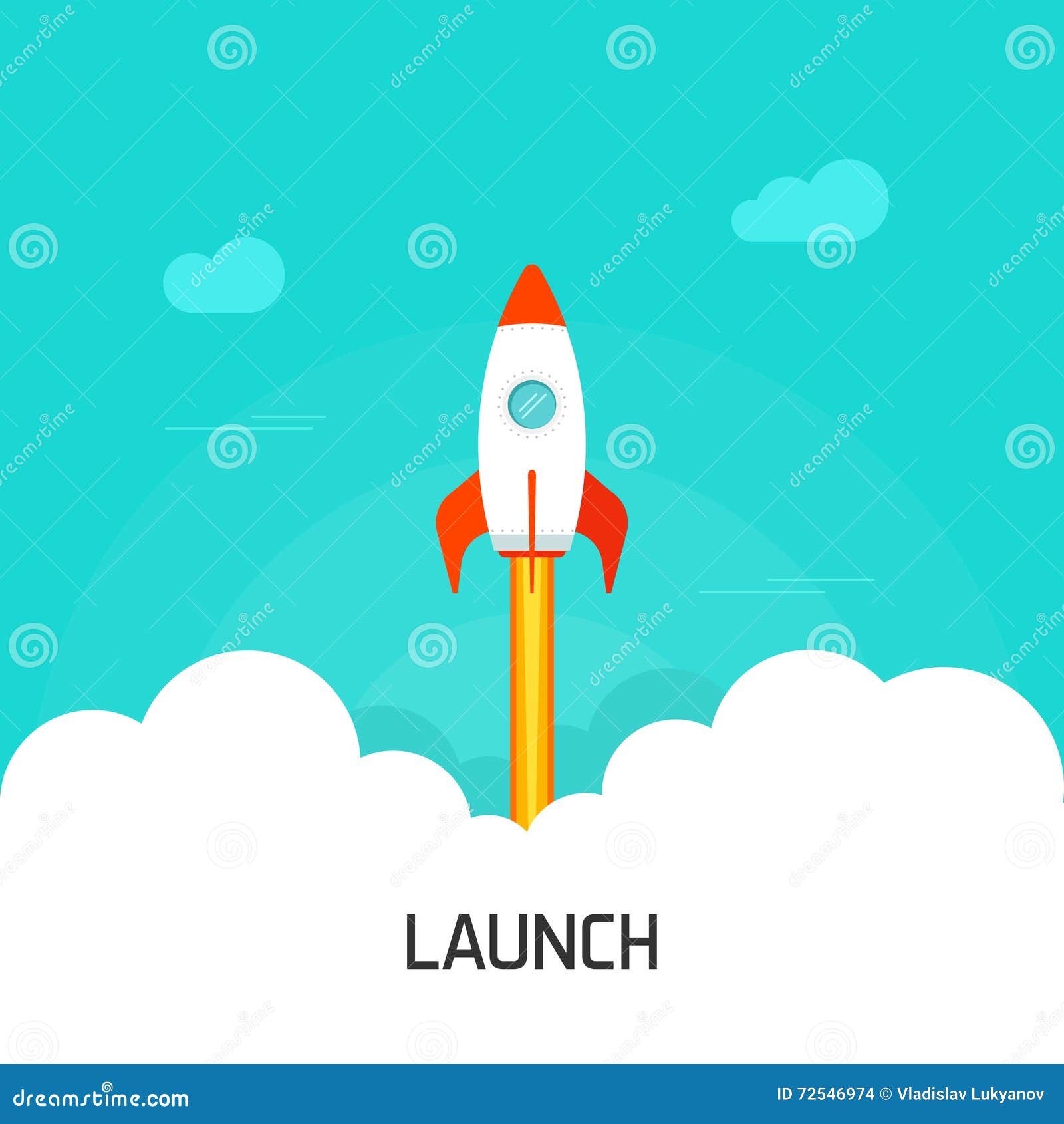 Rocket Launch Vector Illustration, Concept of Business Project Start-up ...