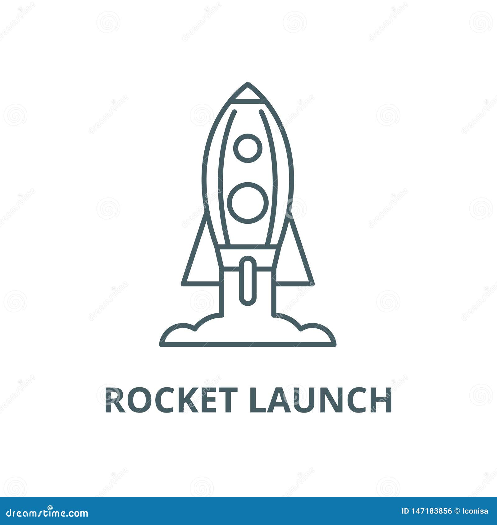 Rocket Launch Vector Line Icon, Linear Concept, Outline Sign, Symbol ...