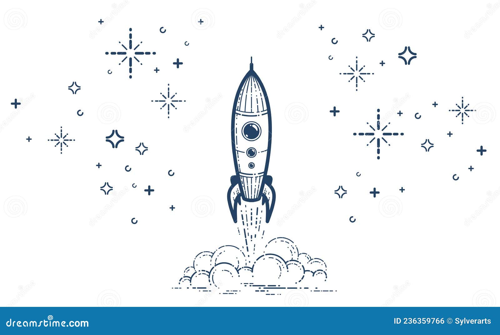 Rocket Launch Vector Simple Linear Icon, Missile Start Up Business Line ...